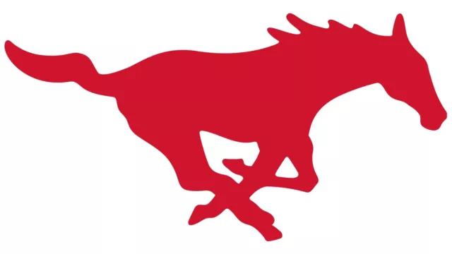 Smu Mustangs Logo Red Sticker Baseball Sticker, Football Sticker ...