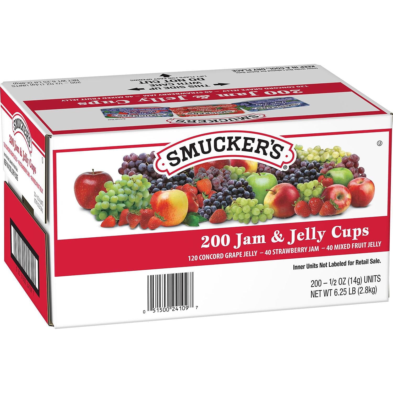 Smucker's Assorted Jelly Cups, Strawberry, Mixed Fruit, Grape, Kosher ...