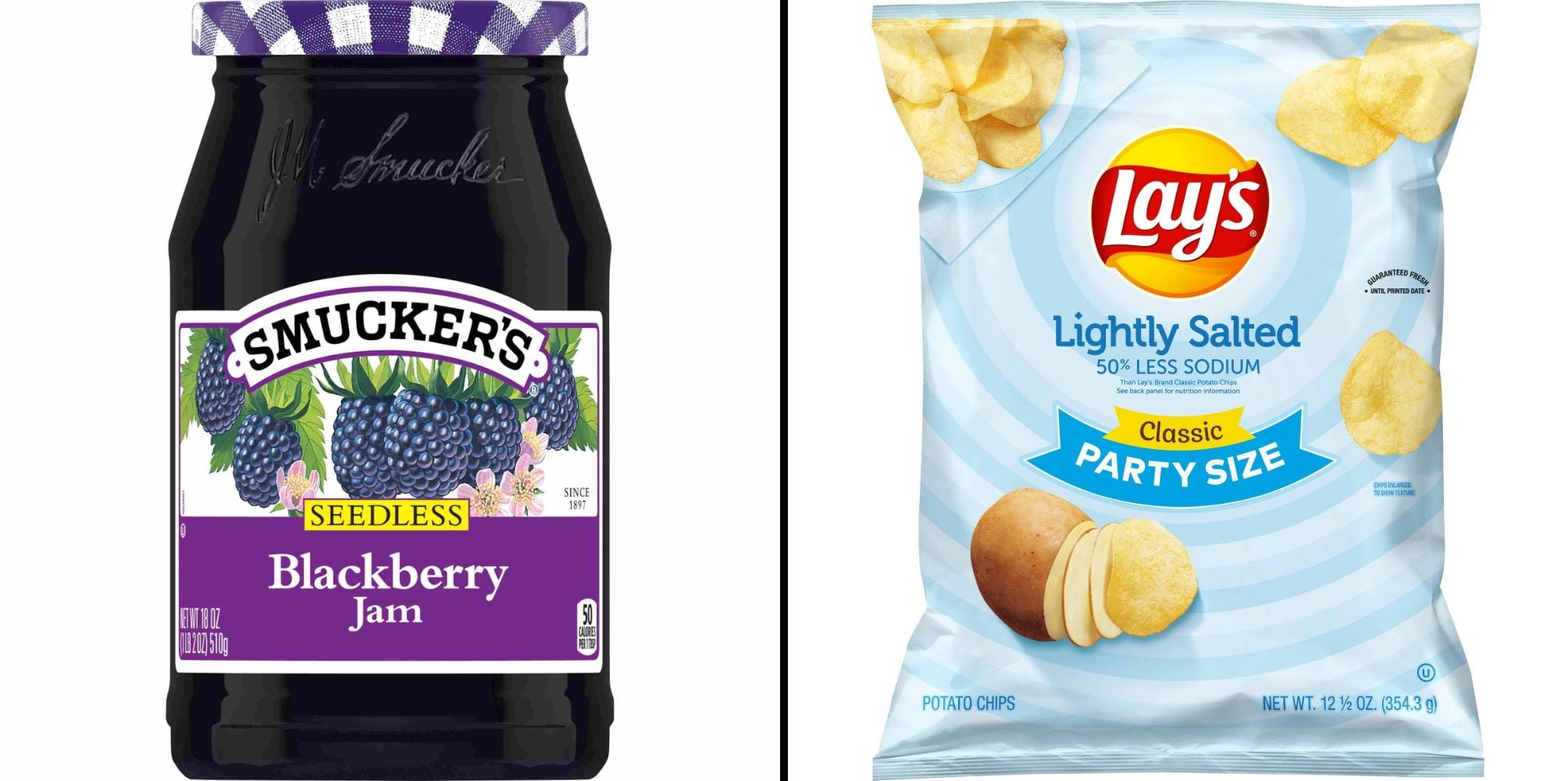 Smucker's Blackberry Jam 18 oz & Lay's Lightly Salted Chips 12.5 oz ...