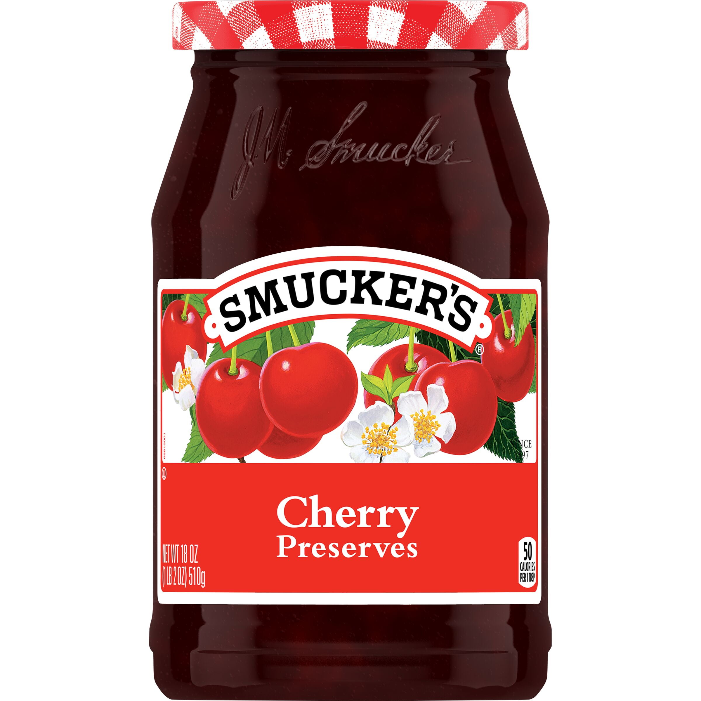 Smucker's Sweet and Tart Cherry Preserves, 18 oz Jar, Perfect for PB&J ...