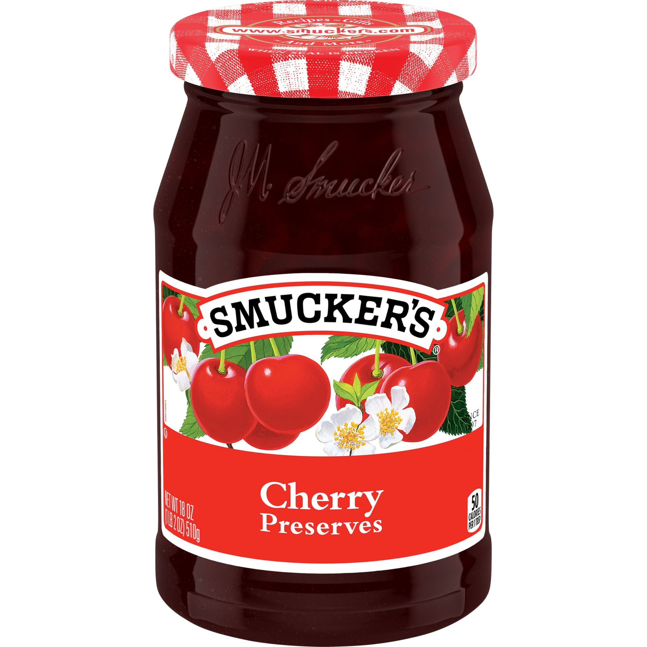 Smucker's Sweet and Tart Cherry Preserves, 18 oz Jar, Perfect for PB&J ...