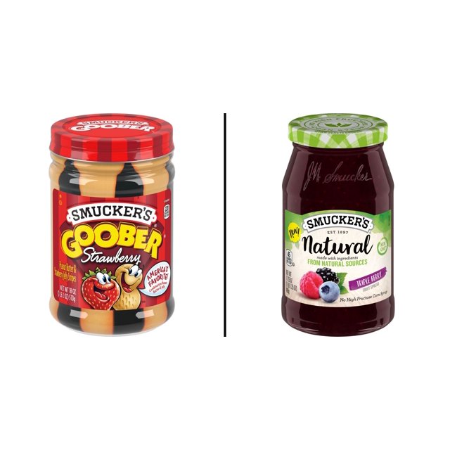 Smucker's Goober Peanut Butter & Strawberry Jelly Stripes 18 oz ...