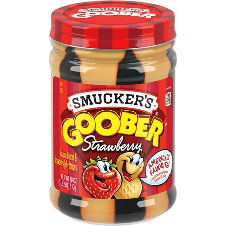 Smucker's Goober Peanut Butter & Honey Spread Stripes, 18 oz Jar ...