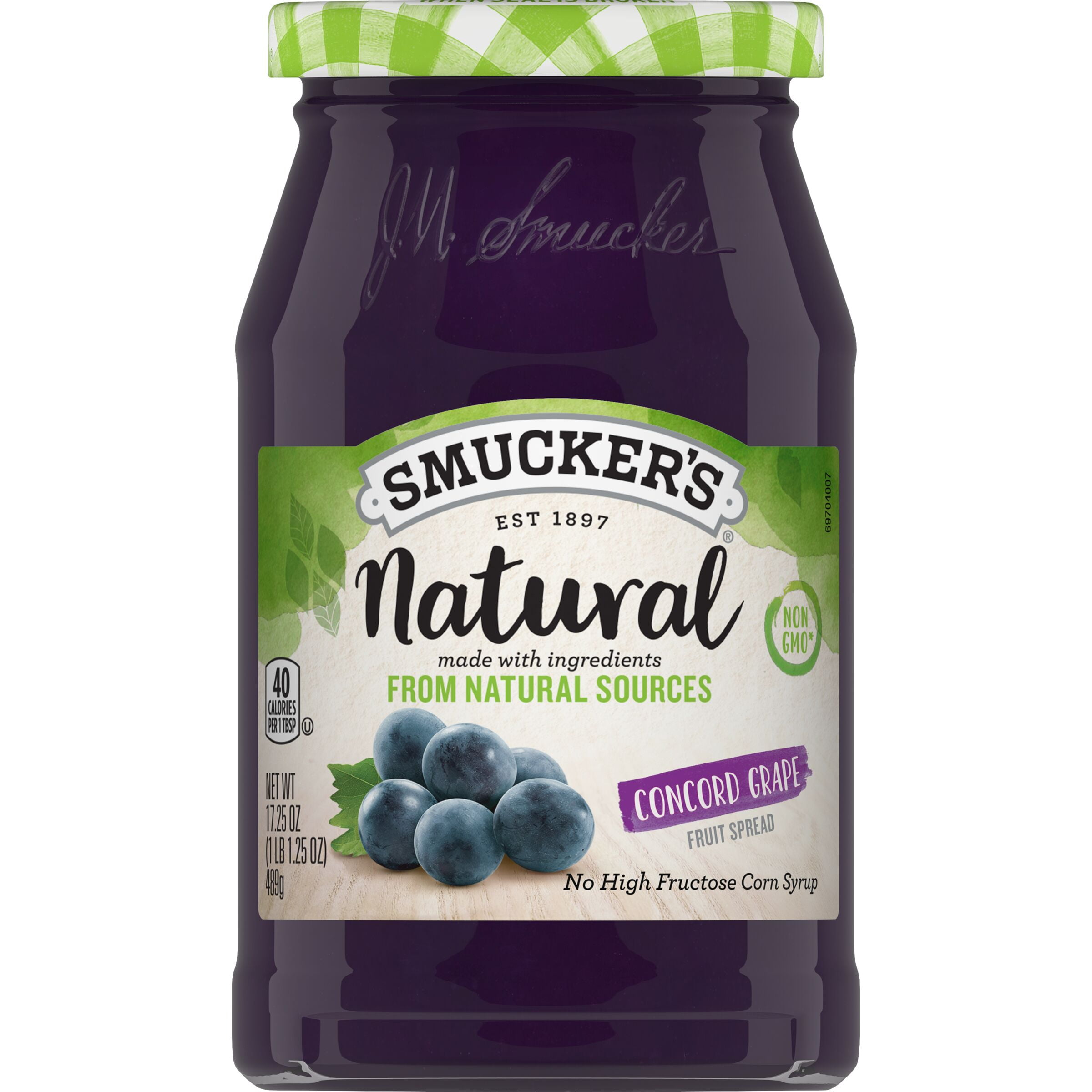Smucker's Natural Concord Grape Jam, Non-GMO Fruit Spread, 17.25 Ounces ...