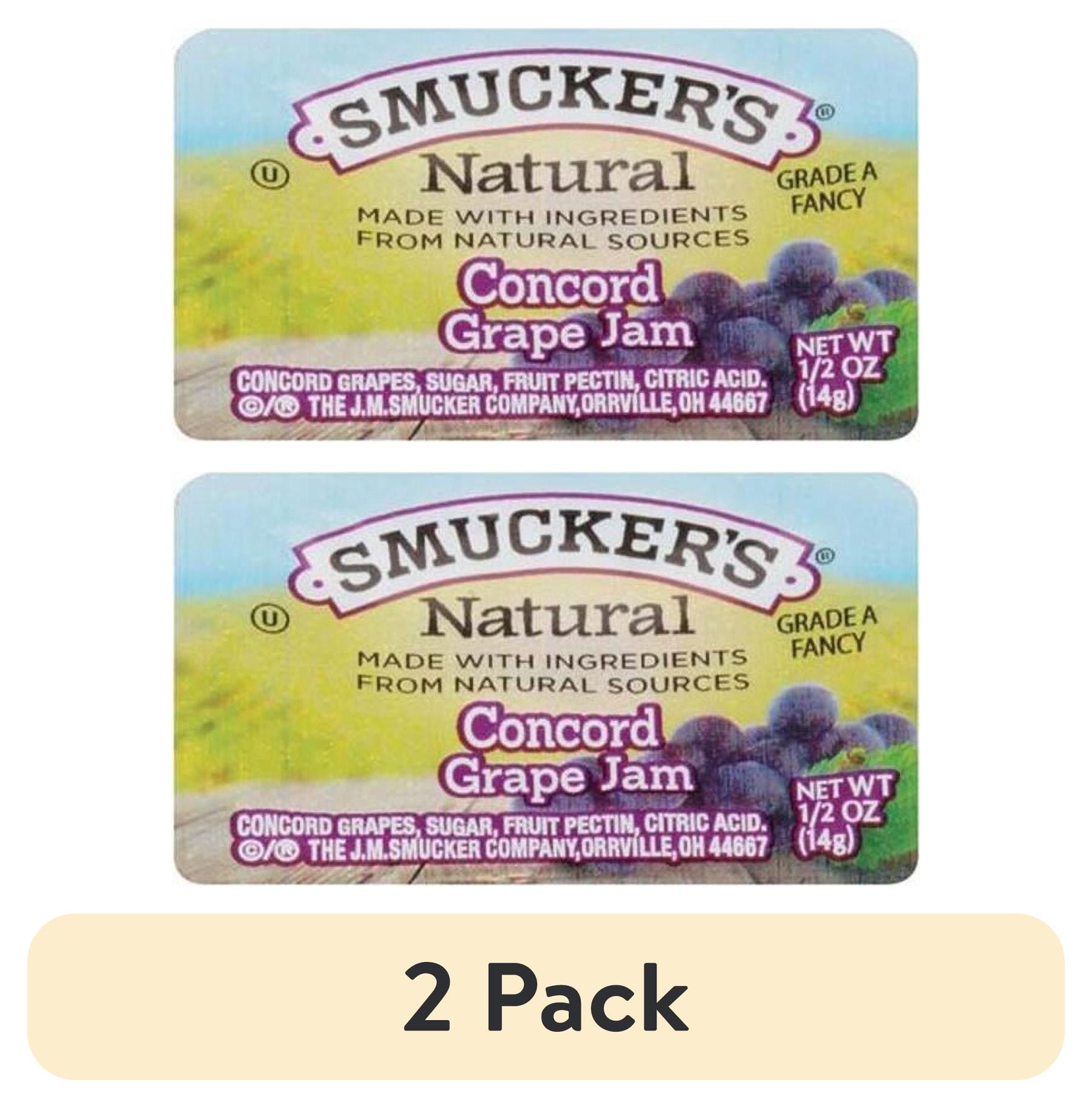 (2 pack) Smucker's Natural Concord Grape Jam, 0.5 Ounce Pack of 200 ...