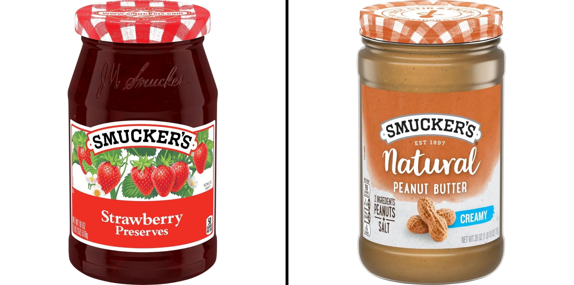 Smucker's Natural Creamy Peanut Butter 26 Ounces 12 Smuckers Chunky ...