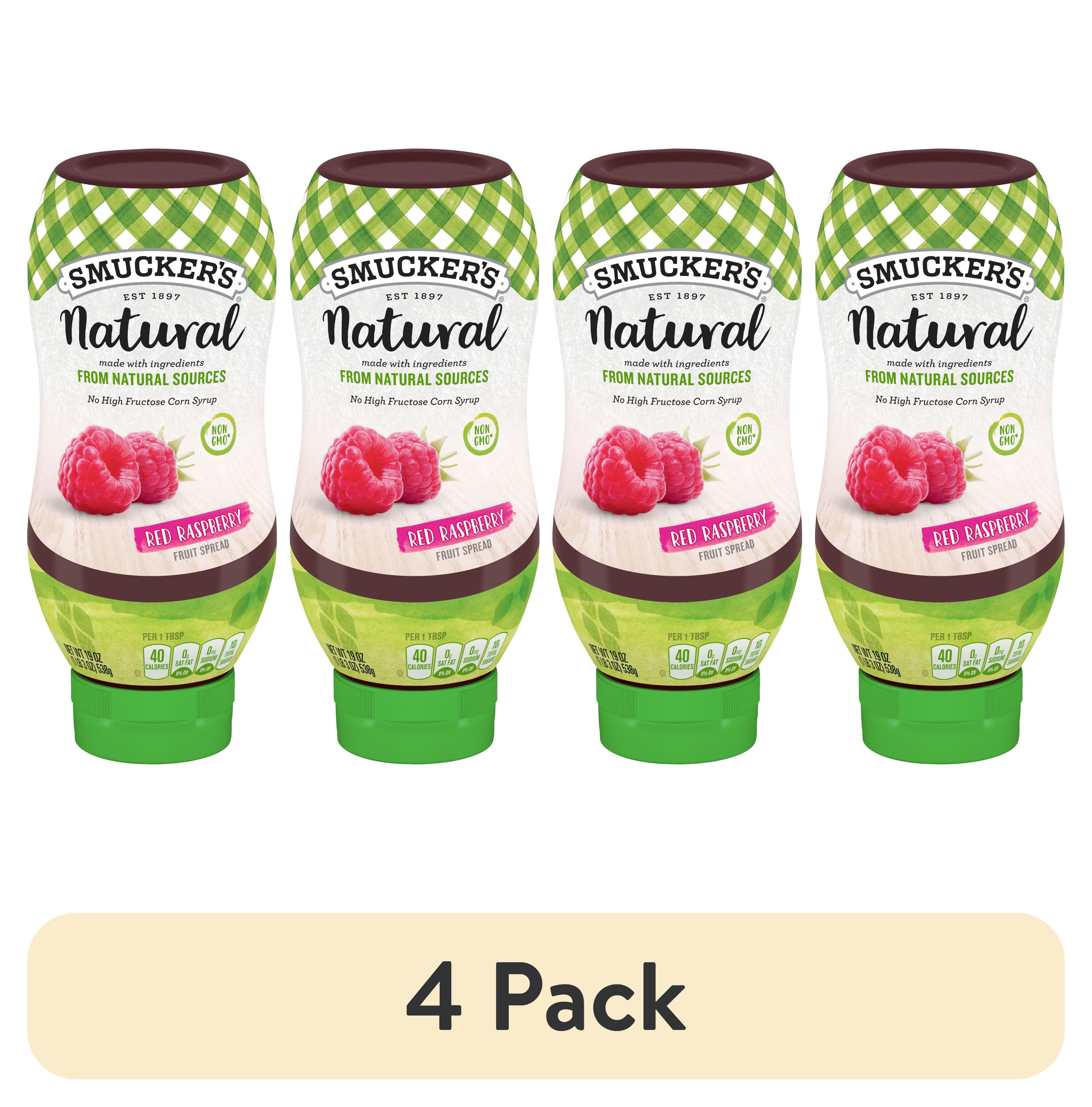 (4 pack) Smucker's Natural Red Raspberry Squeezable Fruit Spread, 19 ...