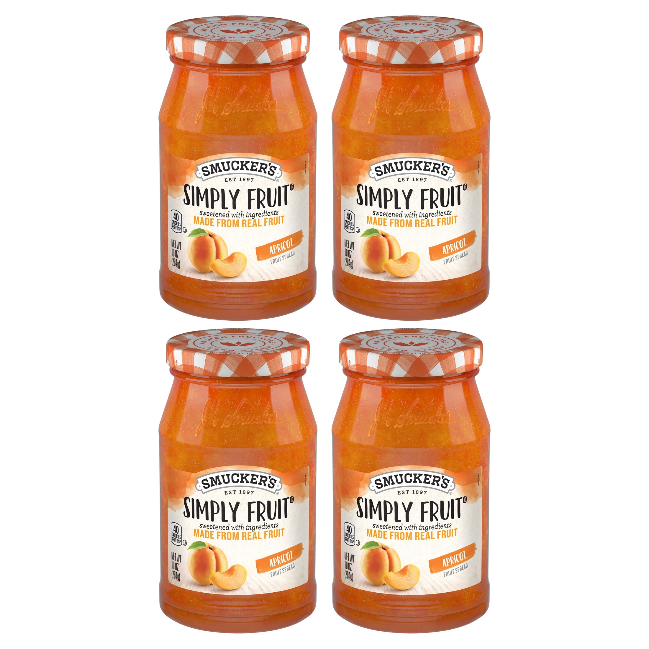 (4 pack) Smucker's Simply Fruit Apricot Fruit Spread, 10 Ounces ...