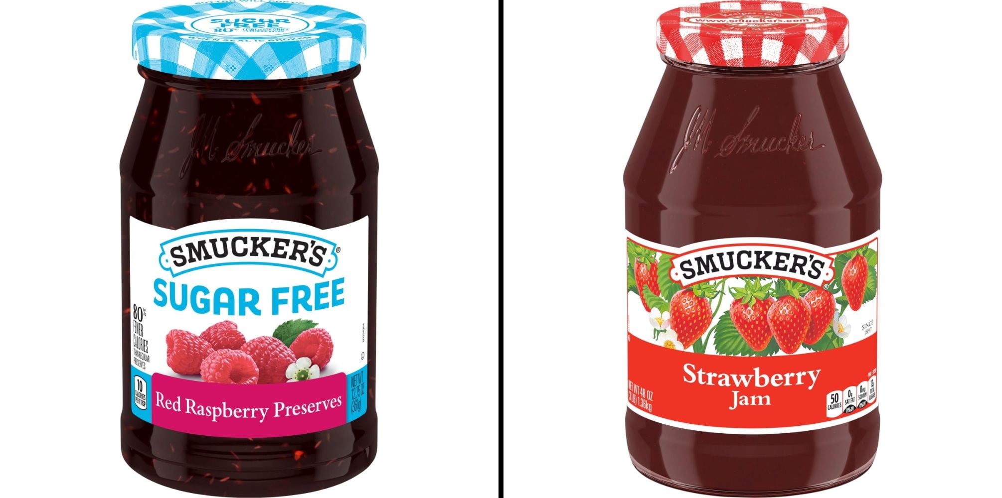 Smucker's Strawberry Jam 48 oz & Smucker's Sugar Free Red Raspberry ...