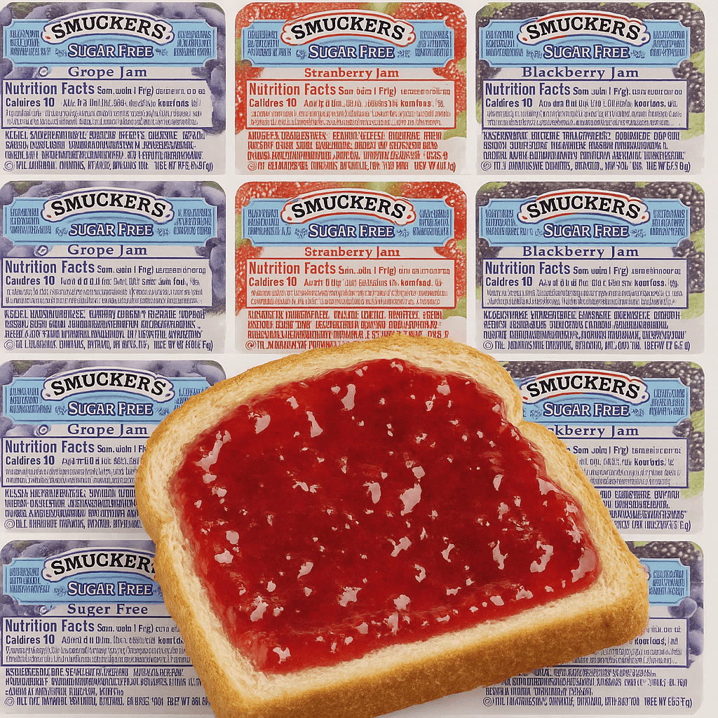 Smucker’s Sugar Free Jam Variety Pack – 20 Single-Serve Portions (Grape ...