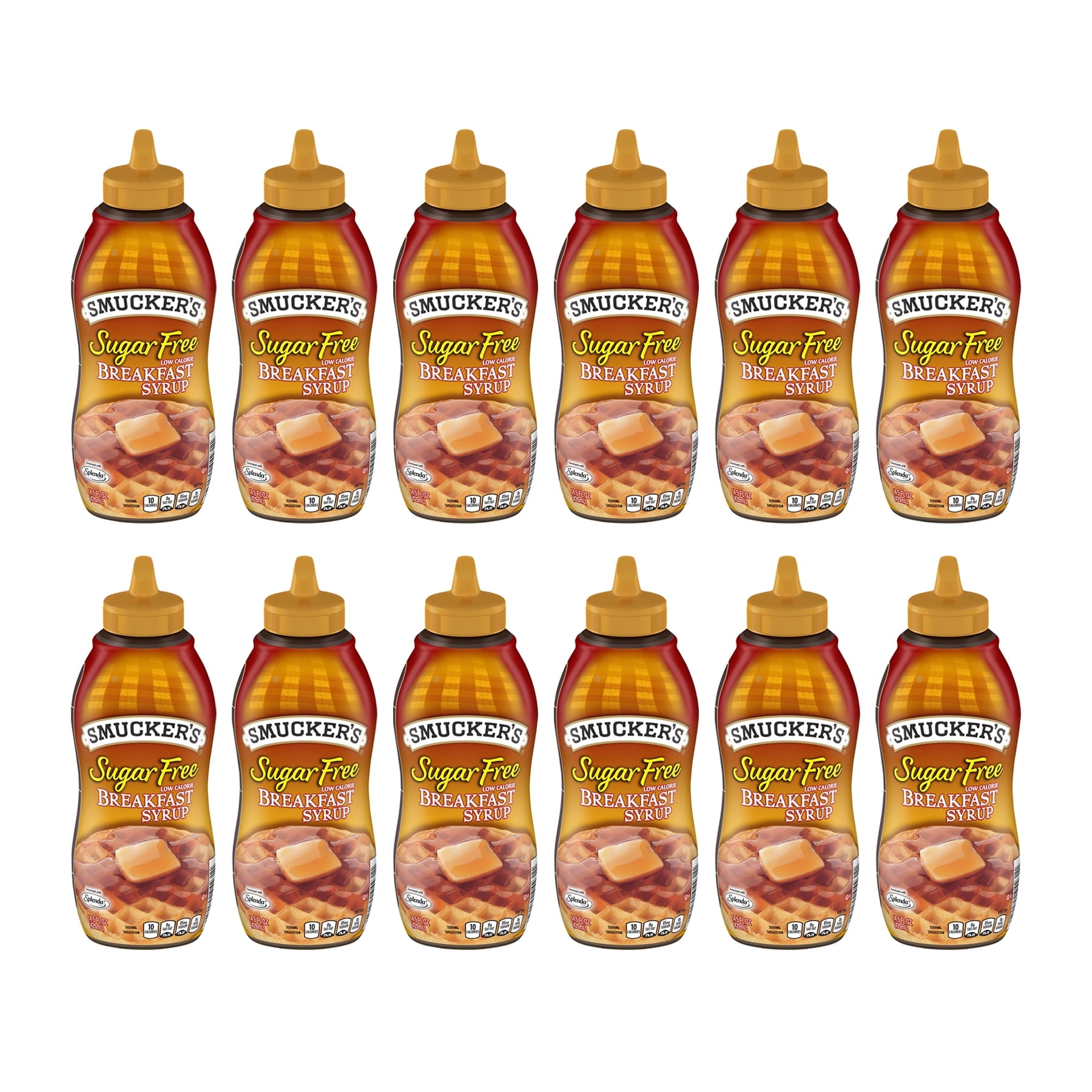 (12 Pack) Smucker's Sugar Free Low Calorie Breakfast Syrup, 14.5 oz ...