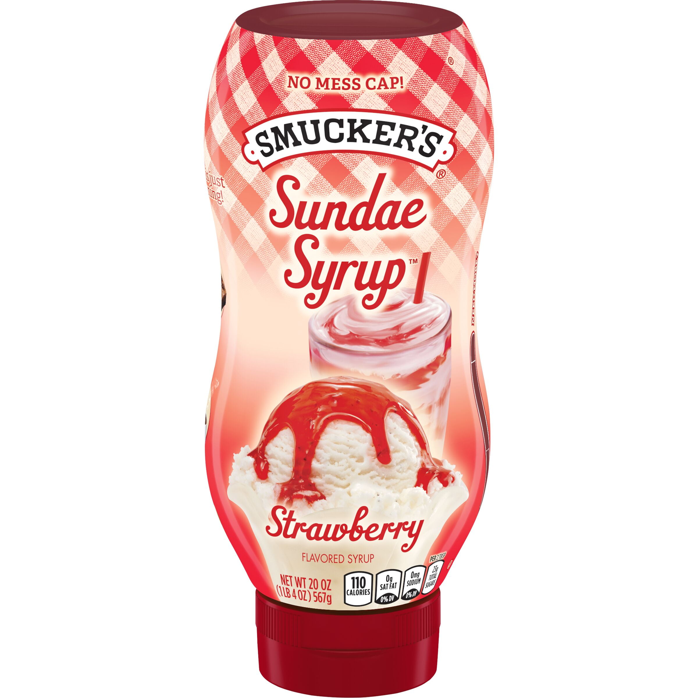 Smucker's Sundae Syrup, Strawberry Flavored Dessert Fruit Syrup, 20 ...