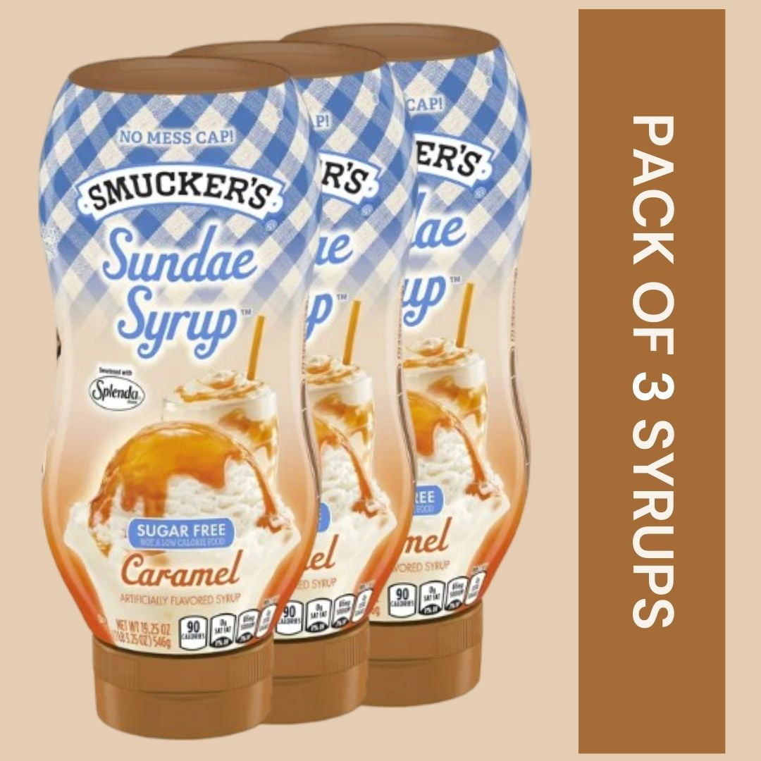 Smucker's Sundae Syrup Sugar Free Caramel Flavored Syrup, 19.25 Ounces ...