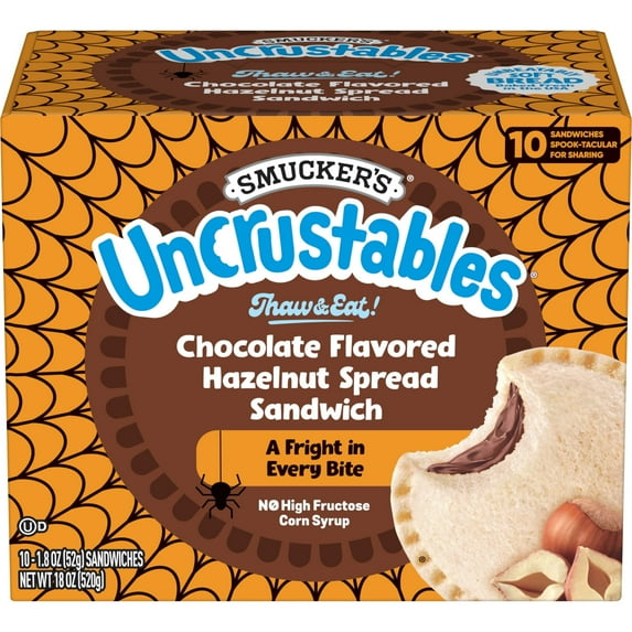 Smucker’s Uncrustables Chocolate Flavored Hazelnut Spread Sandwiches ...