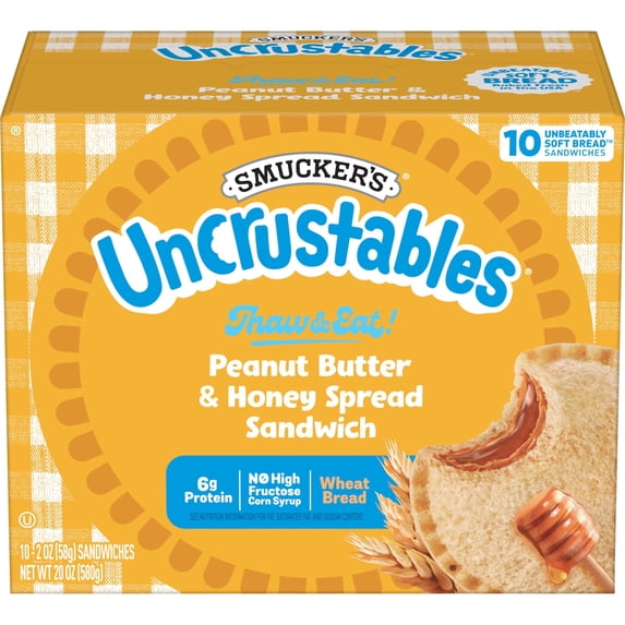 Smucker’s Uncrustables Peanut Butter & Honey Spread Sandwiches, 10 ...