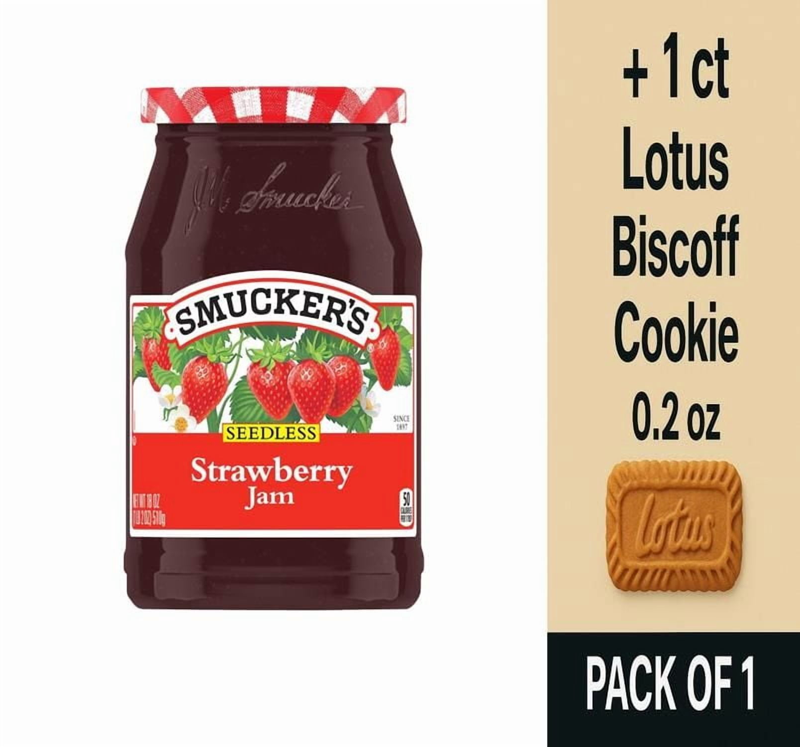 Smuckers Seedless Strawberry Jam 18 oz - Pack of 1 & Lotus Biscoff ...
