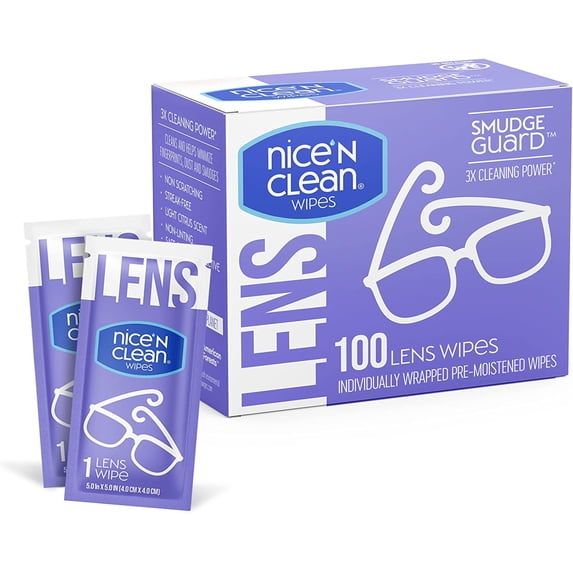 SmudgeGuard Lens Cleaning Wipes (100 Total Wipes) | Pre-Moistened ...