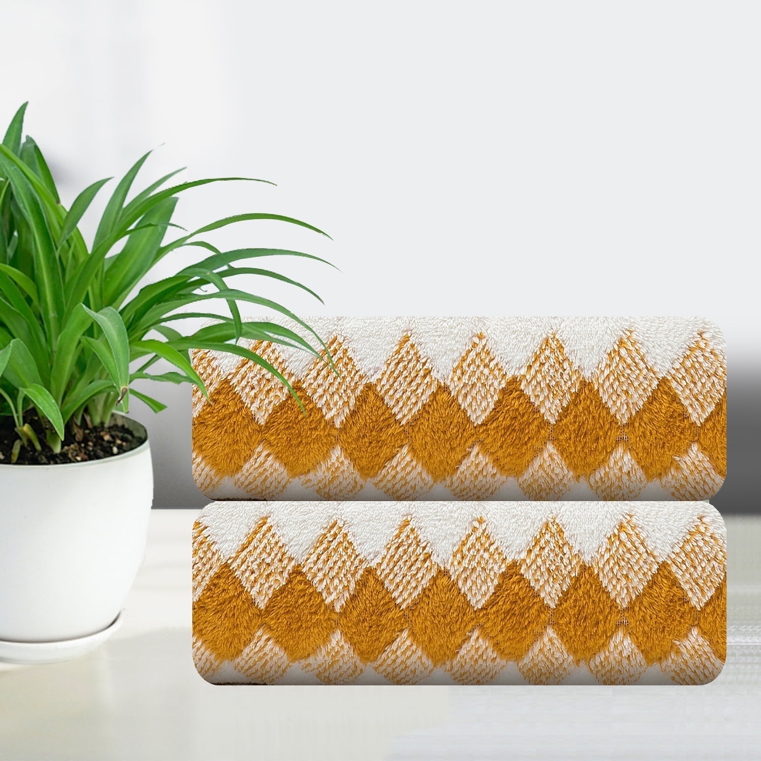 Smuge 2 Pack Hand Towels (16 x 31 in, Ginger) Ultra Soft Microfiber ...