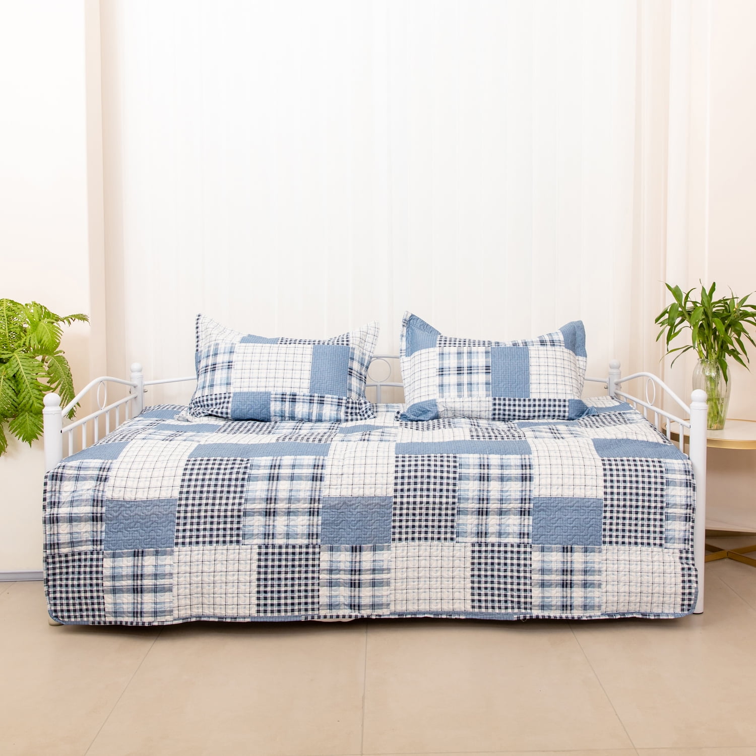 Smuge 3 Piece Daybed Cover Set, Double Sided Quilting Classic Design ...