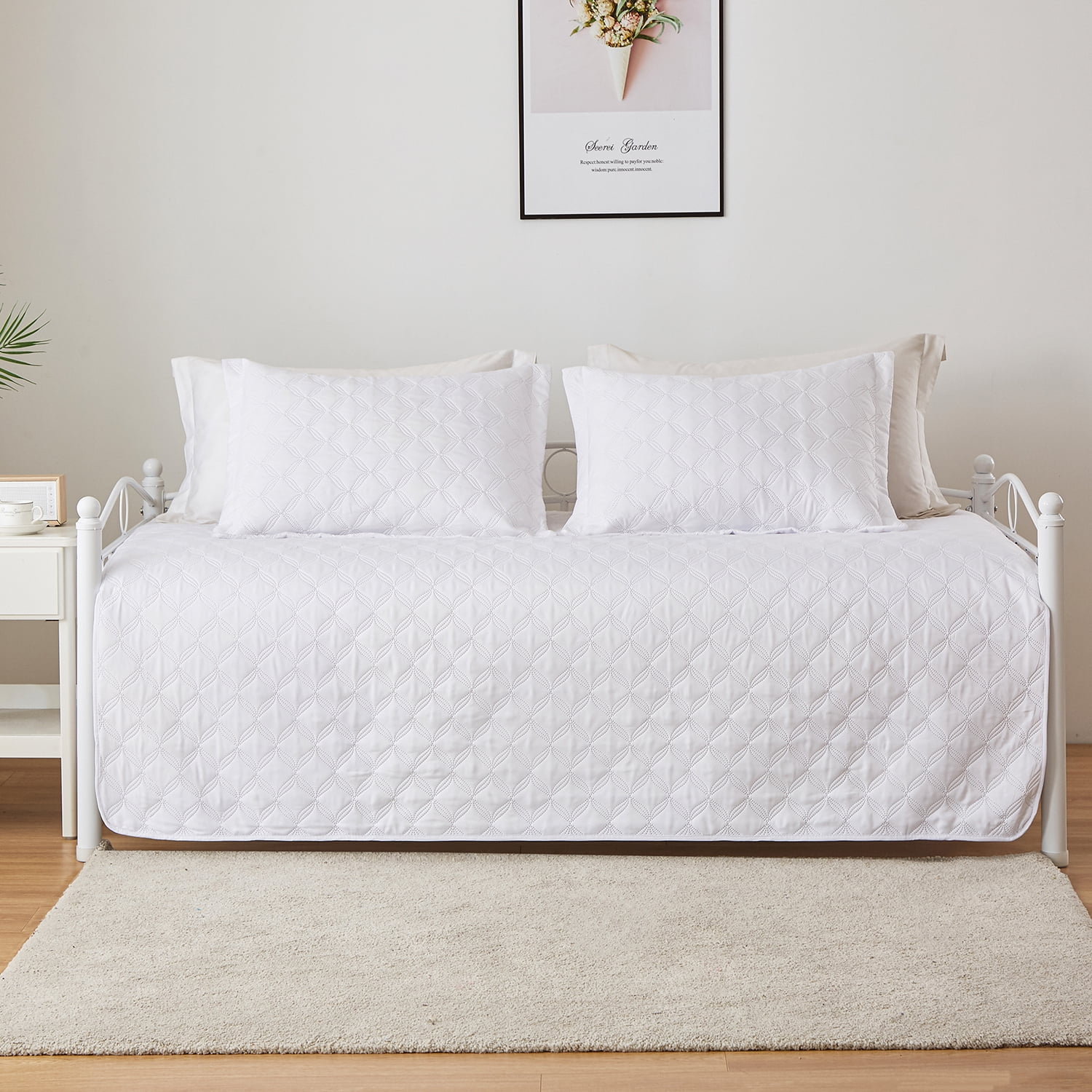 Smuge 3 Piece Daybed Cover Set, Double Sided Quilting Classic Design ...