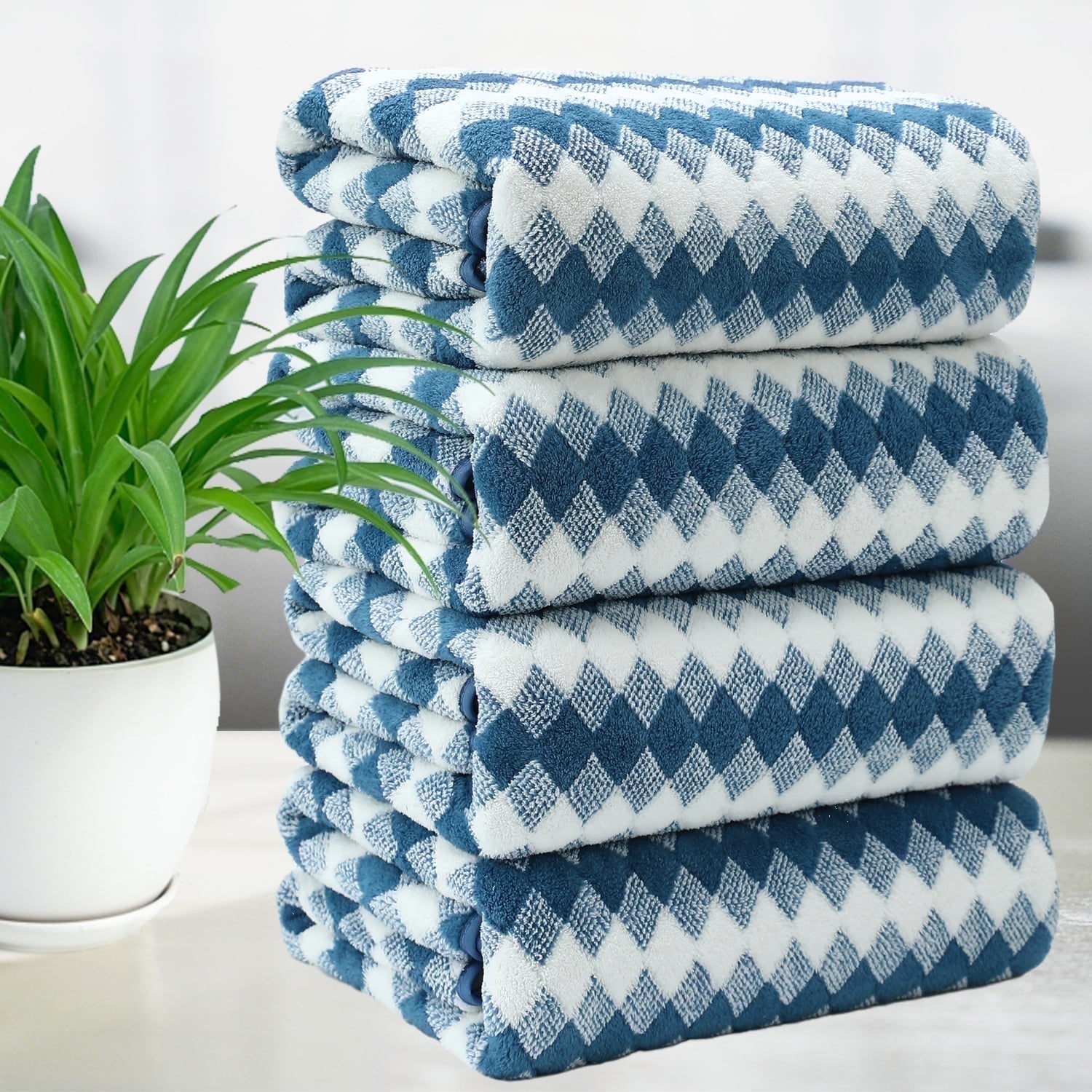 Smuge 4 Pack Bath Towels Extra Large 35"x 70"Highly Absorbent Quick Dry Bath Towels Oversized ...