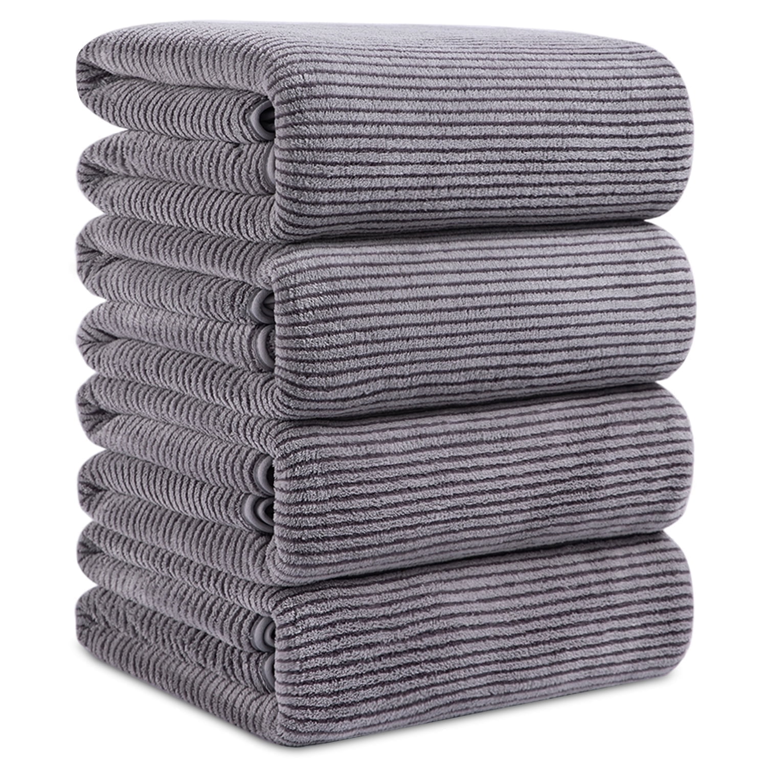 Smuge 4 Pack Large Bath Towels 35 x 70 Inches, 100% Microfiber Ultra ...