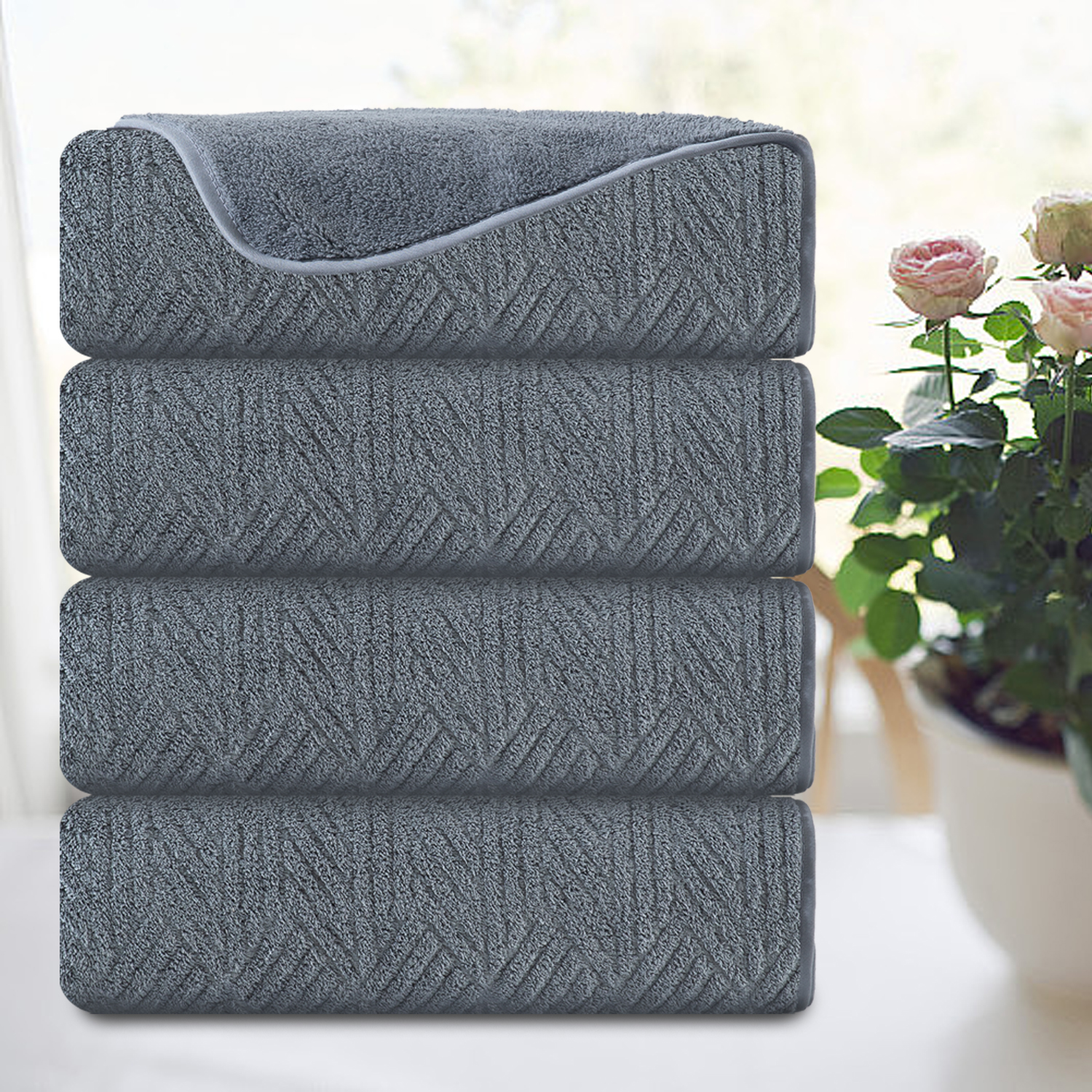 4 Packs Oversized Beach Towel Set, 36 x 72 in XL Extra Large Big Soft ...