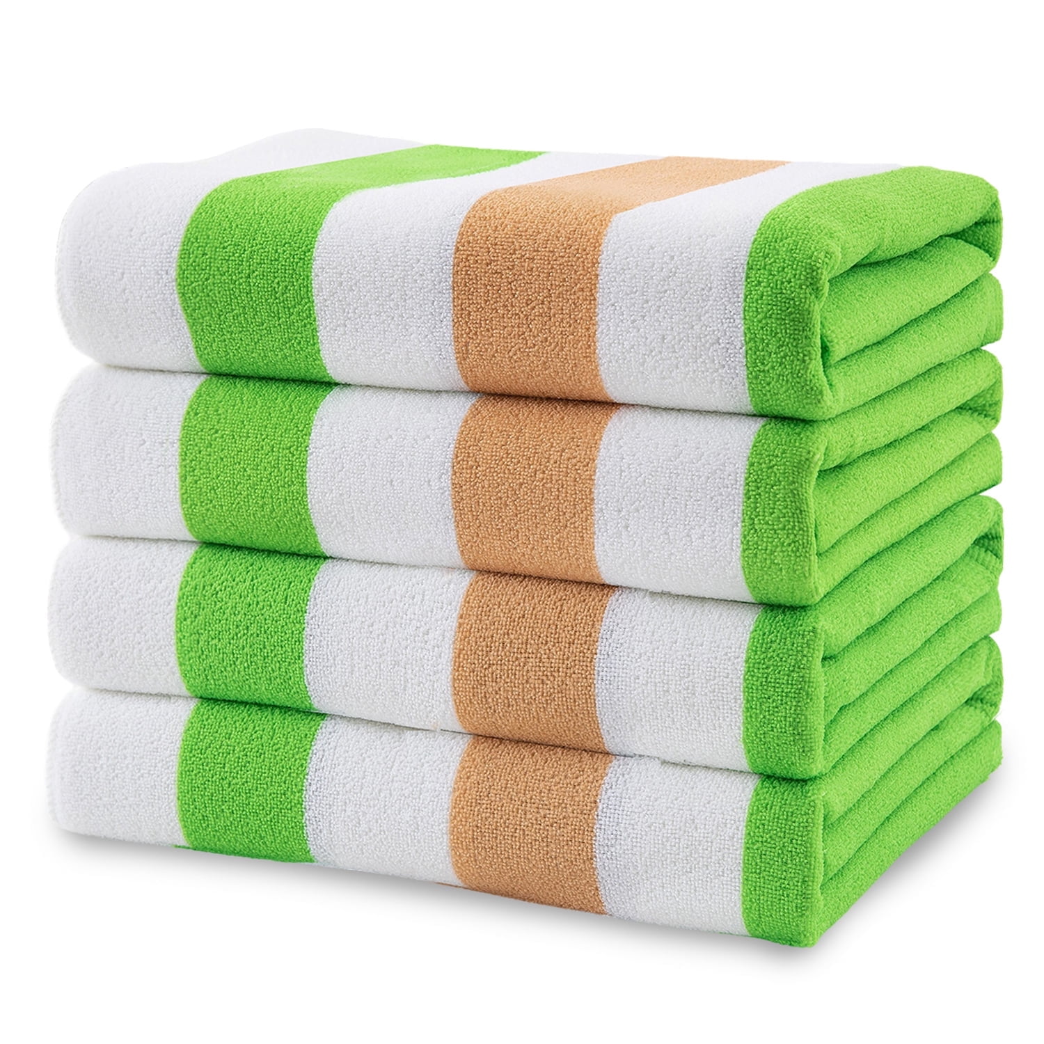 Smuge 4 Pack Oversized Cabana Stripe Beach Towels, 60x30 inches ...