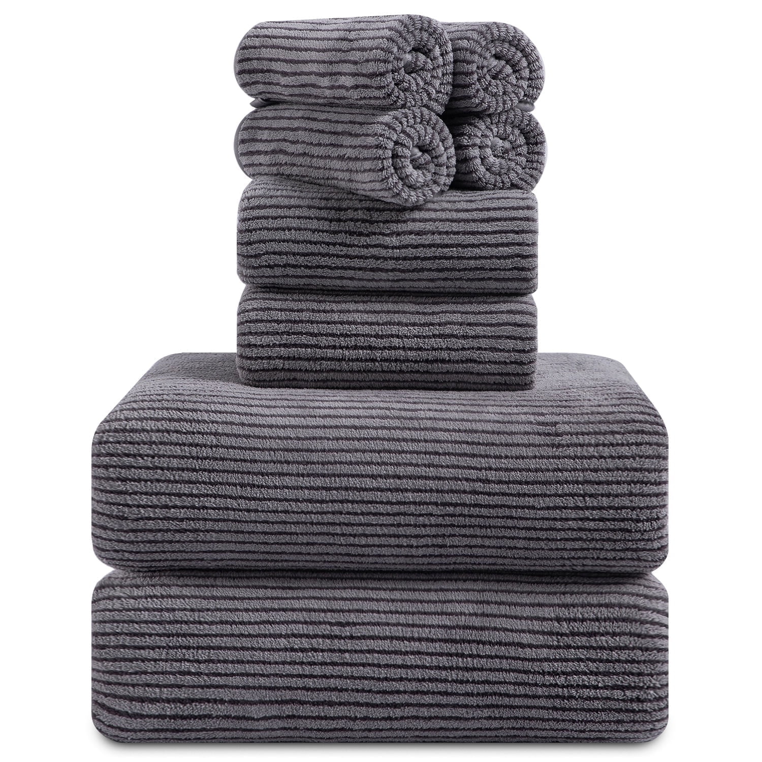 Smuge 8 Piece Extra Large Bath Towel Sets, 2 Large Bath Towels , 2 Hand Towels, 4 Washcloths ...