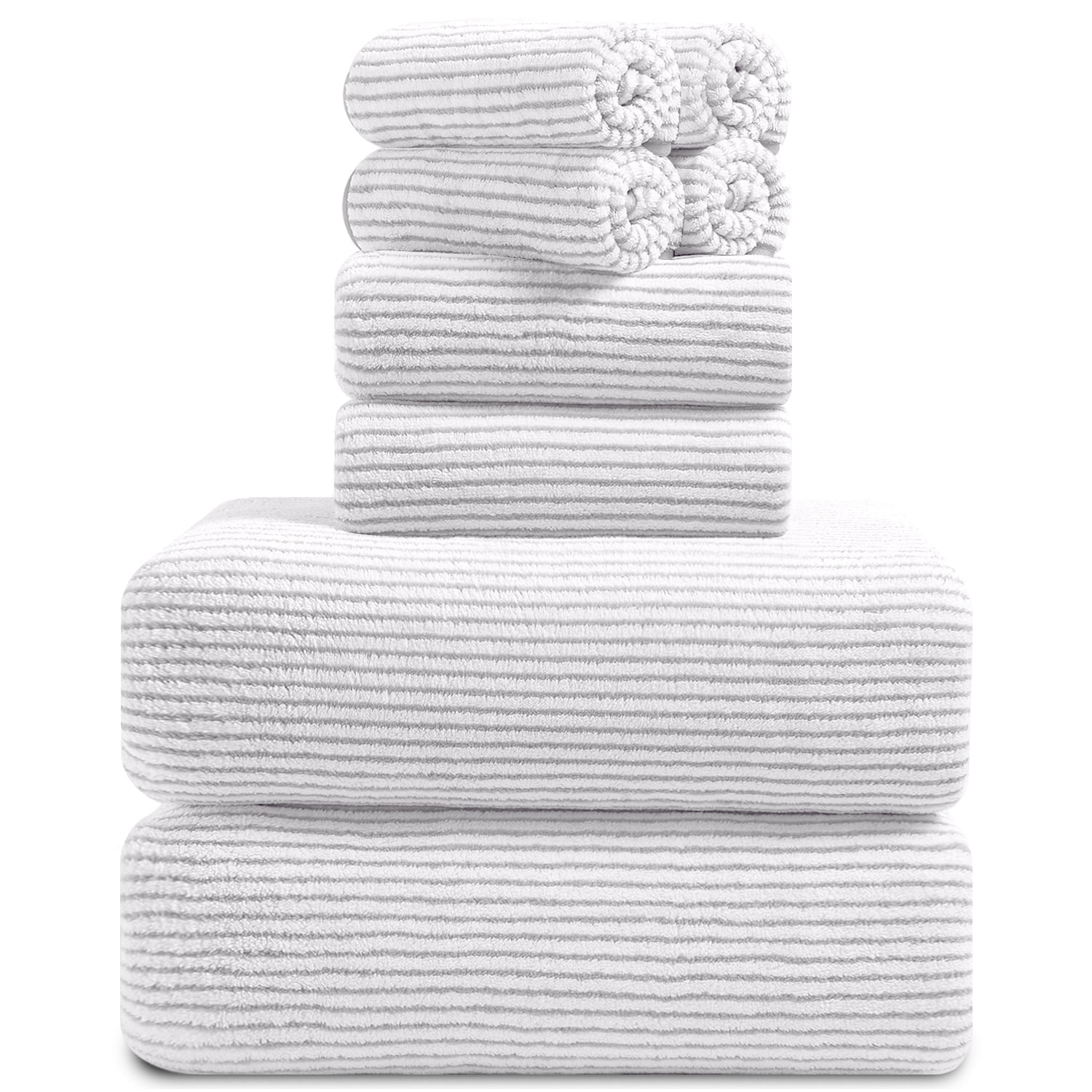 Smuge 8 Piece Extra Large Bath Towel Sets, 2 Large Bath Towels , 2 Hand Towels, 4 Washcloths ...