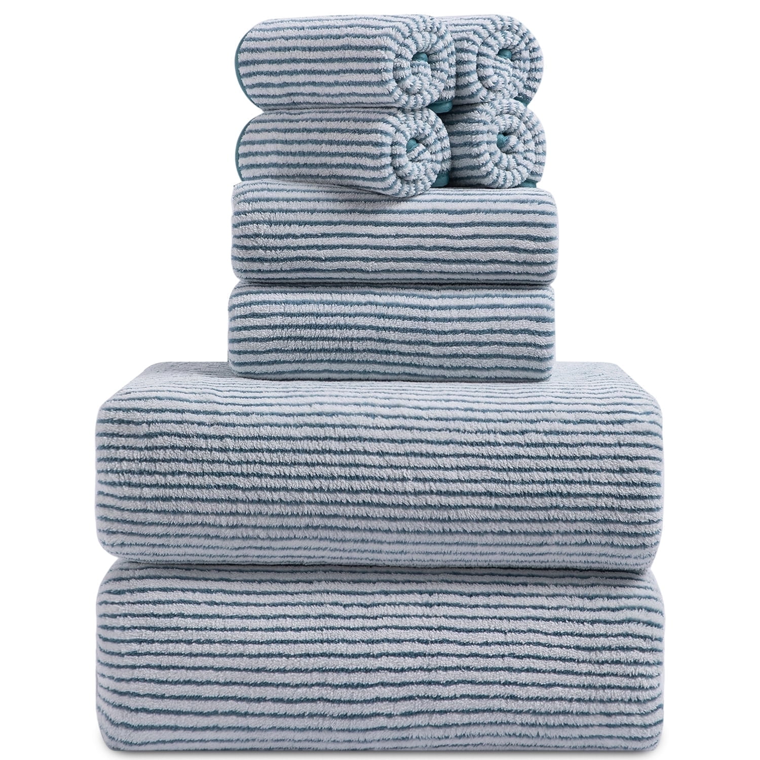 Smuge 8 Piece Extra Large Bath Towel Sets, 2 Large Bath Towels , 2 Hand ...
