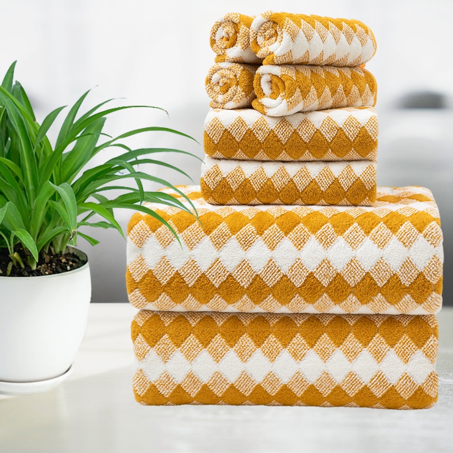 Smuge XL 8-Piece Towel Set: 2 Oversized Bath, 2 Hand, 4 Washcloths, Microfiber, Quick Dry ...