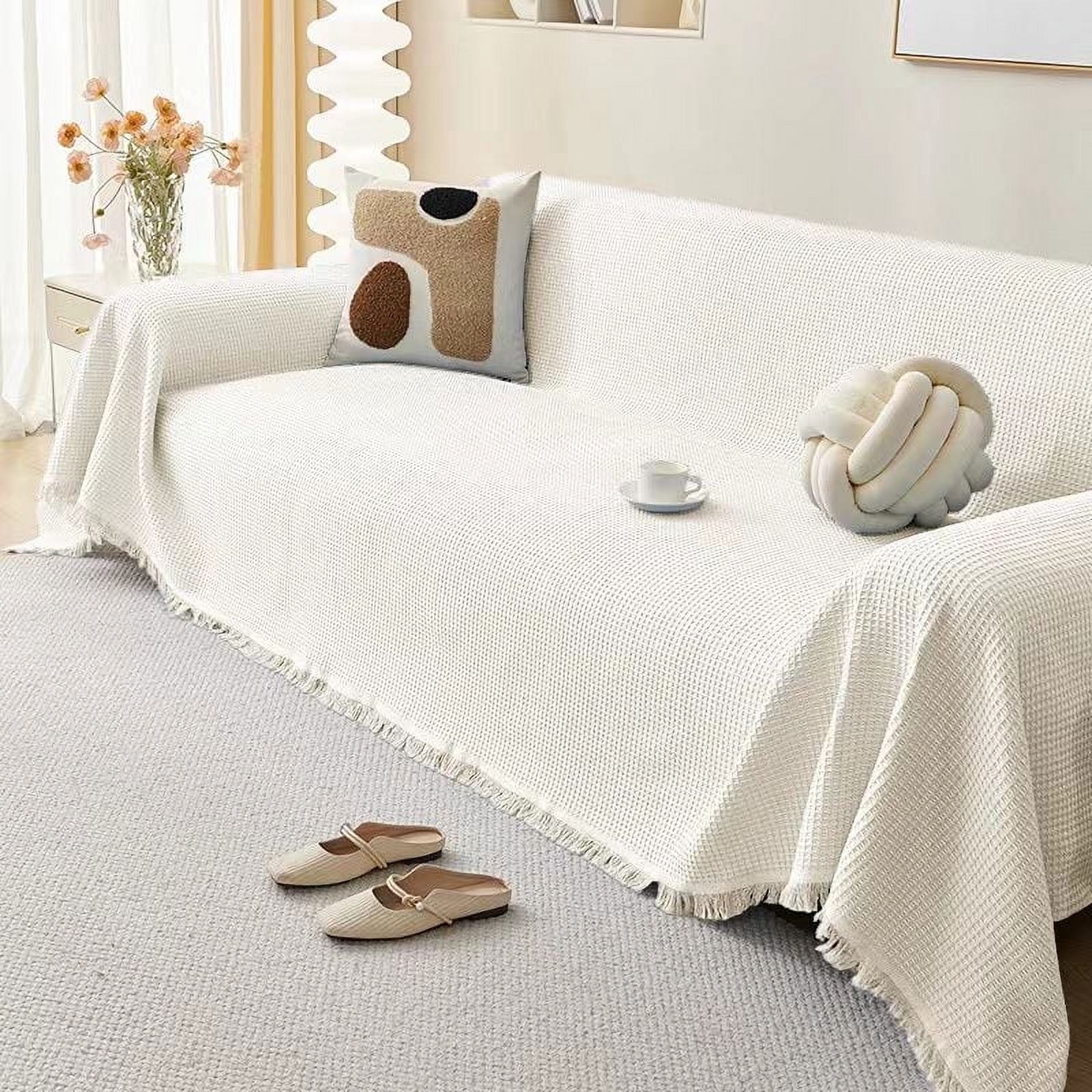 Smuge Sofa Cover, Couch Cover Protector Slipcover L Shape Sofa towel ...