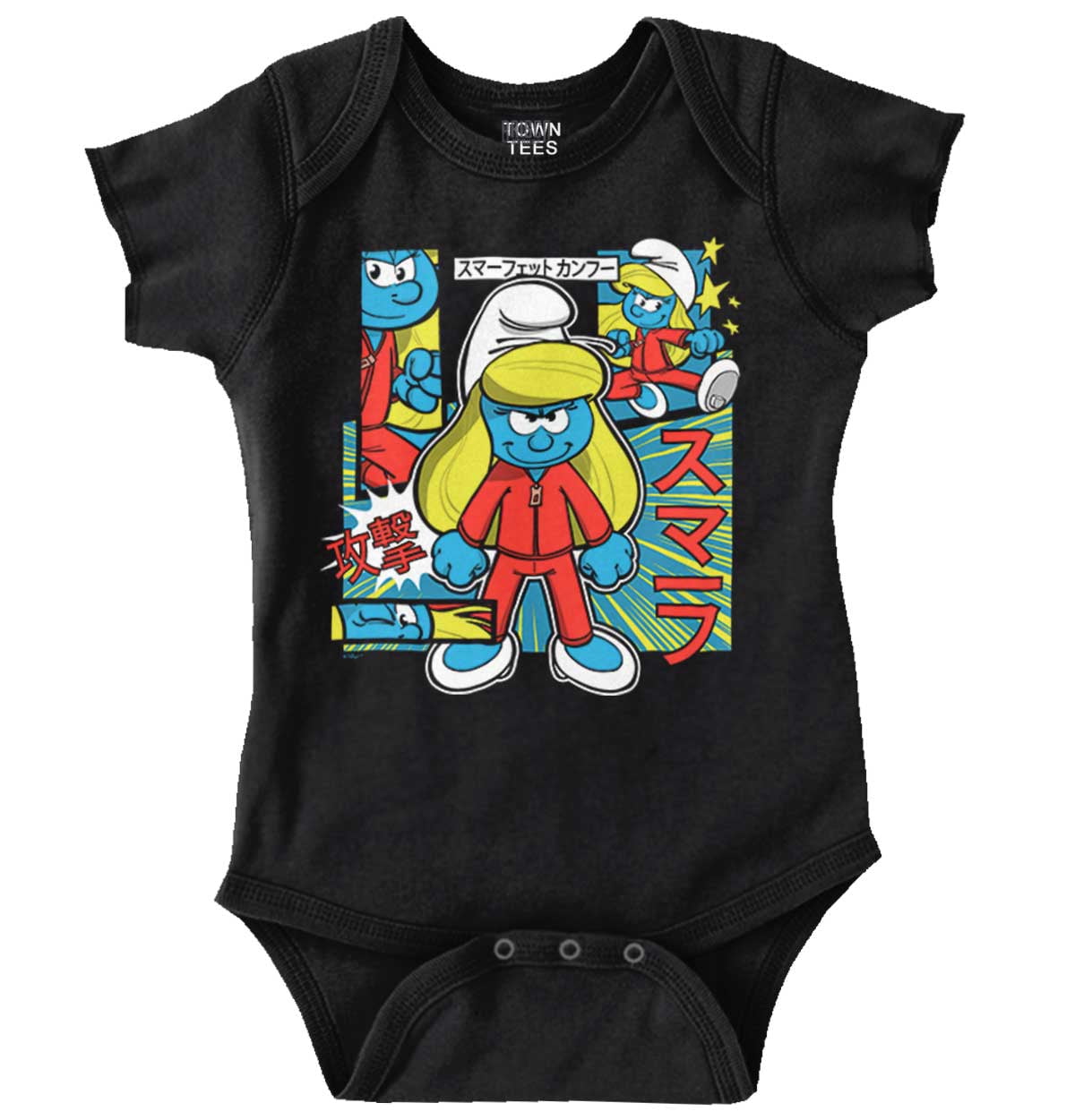 Smurfette Cute Kung Fu Smurf Otaku Bodysuit Jumper Girls Infant Baby ...