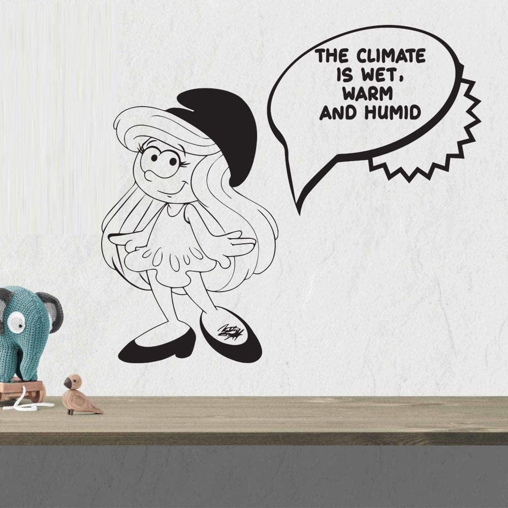 Smurfette The Smurfs Cartoon Movie Show Character Wall Sticker Art ...