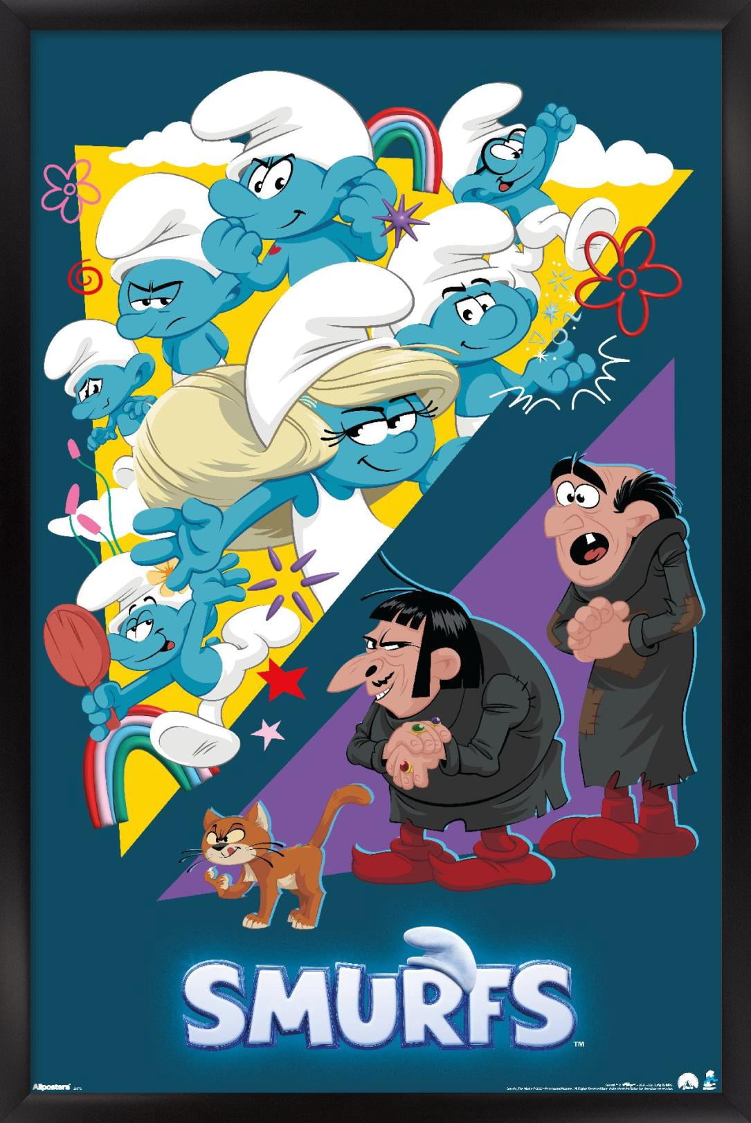 Smurfs (2025) - Group Wall Poster, 22.375" x 34" Framed - Walmart.com