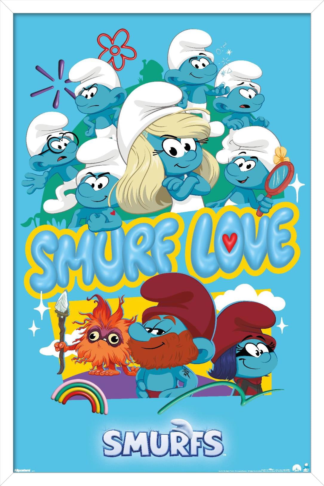 Smurfs (2025) - Smurf Love Wall Poster, 22.375" x 34" Framed - Walmart.com