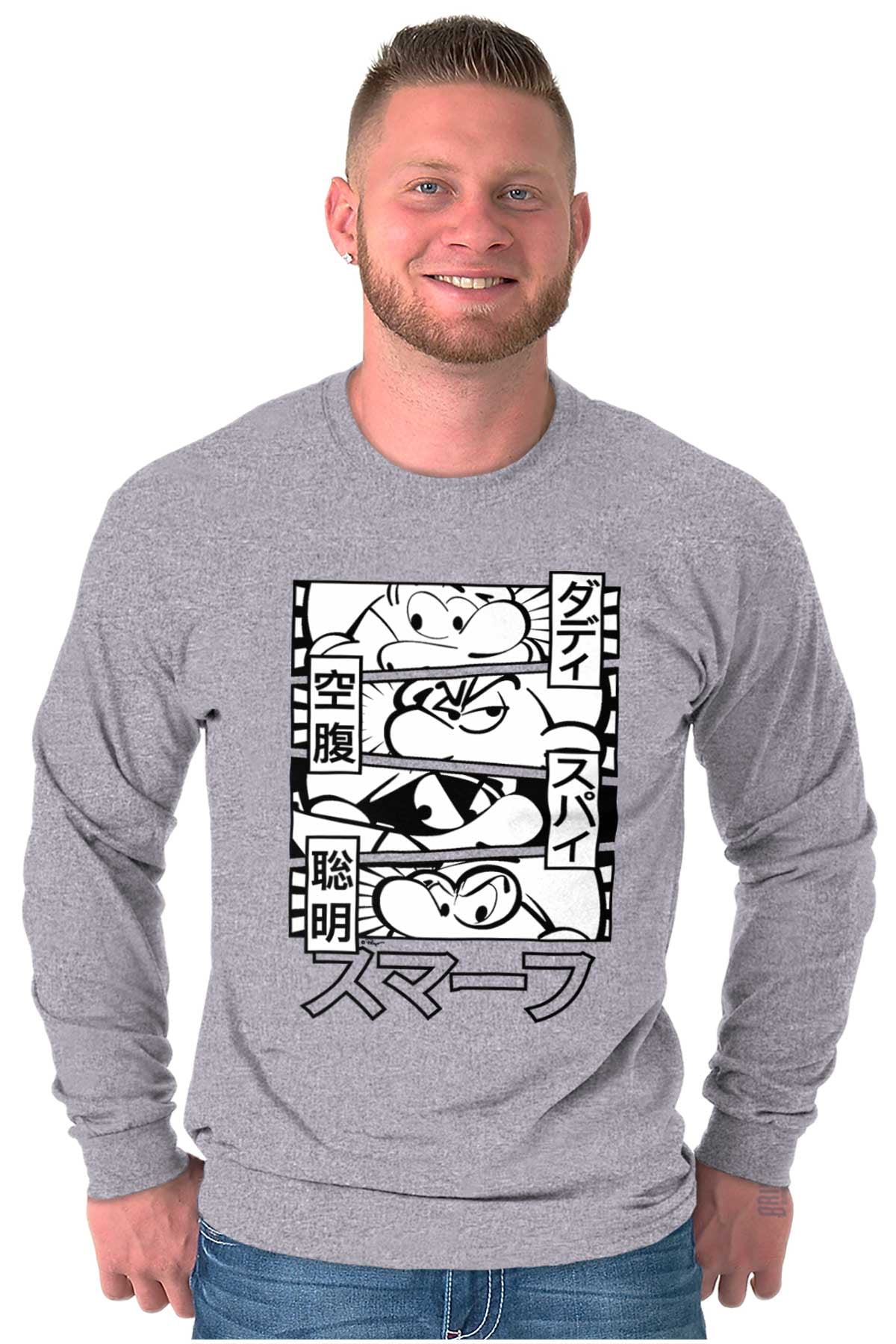 Smurfs Cartoon Manga Panel Aesthetic Long Sleeve TShirt Men Women ...