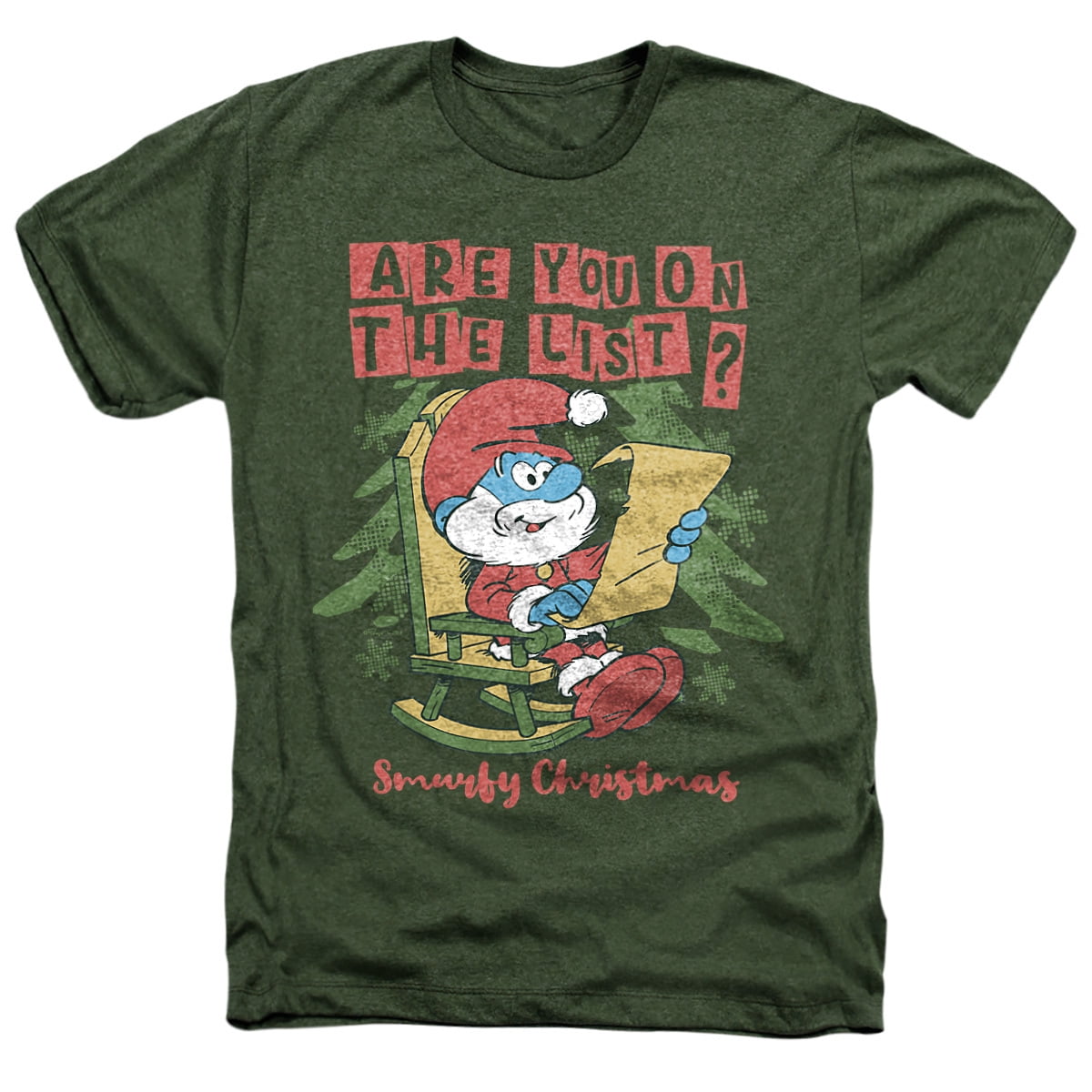 Smurfs Christmas, Papa Smurf Are You On The List Unisex Adult Heather T ...