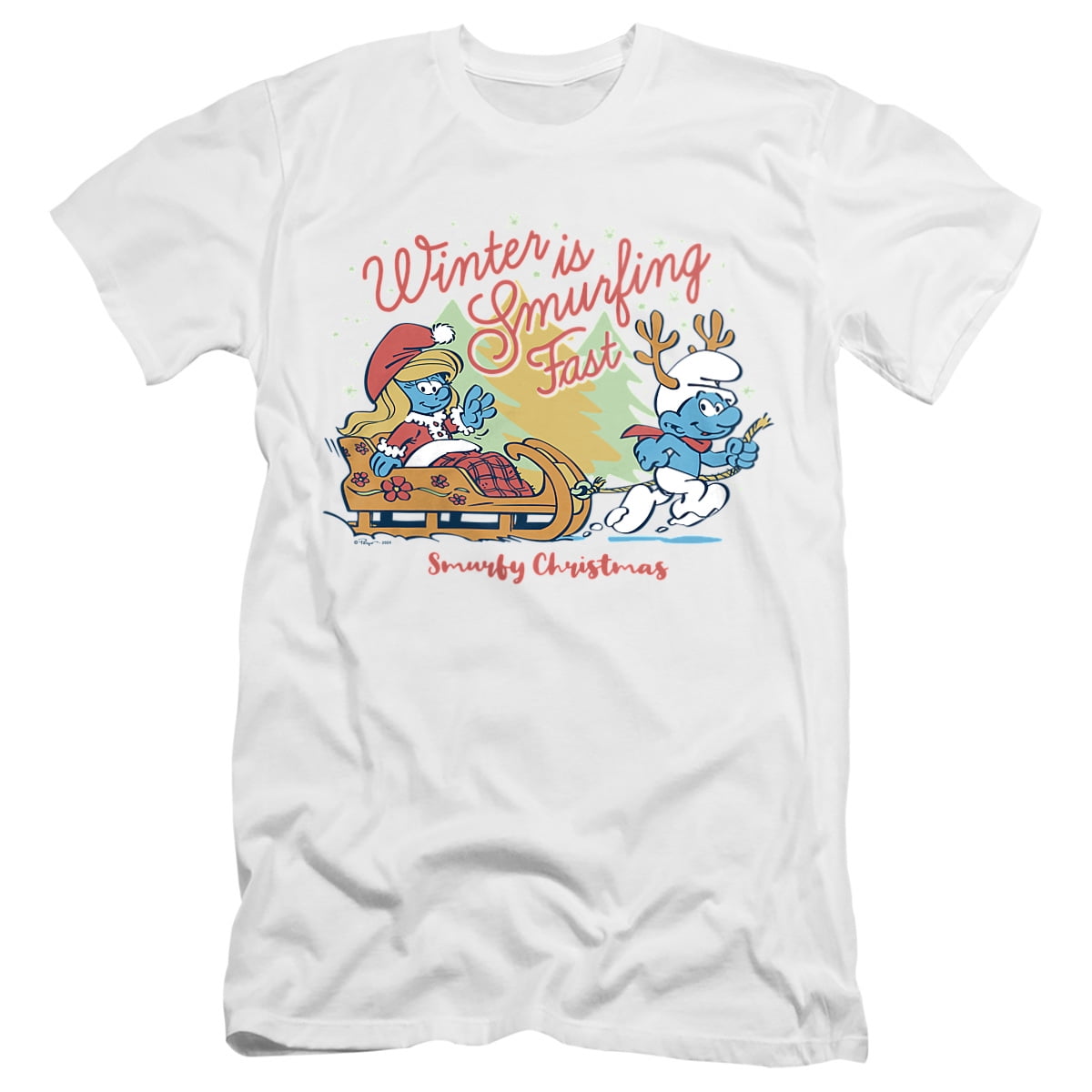 Smurfs Christmas Winter Is Smurfing Fast Smurfette Unisex Adult Canvas ...