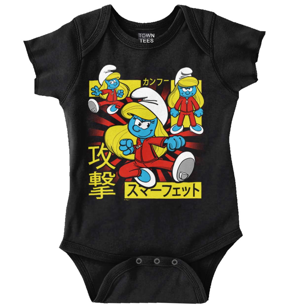 Smurfs Cute Kung Fu Smurfette Otaku Bodysuit Jumper Girls Infant Baby ...