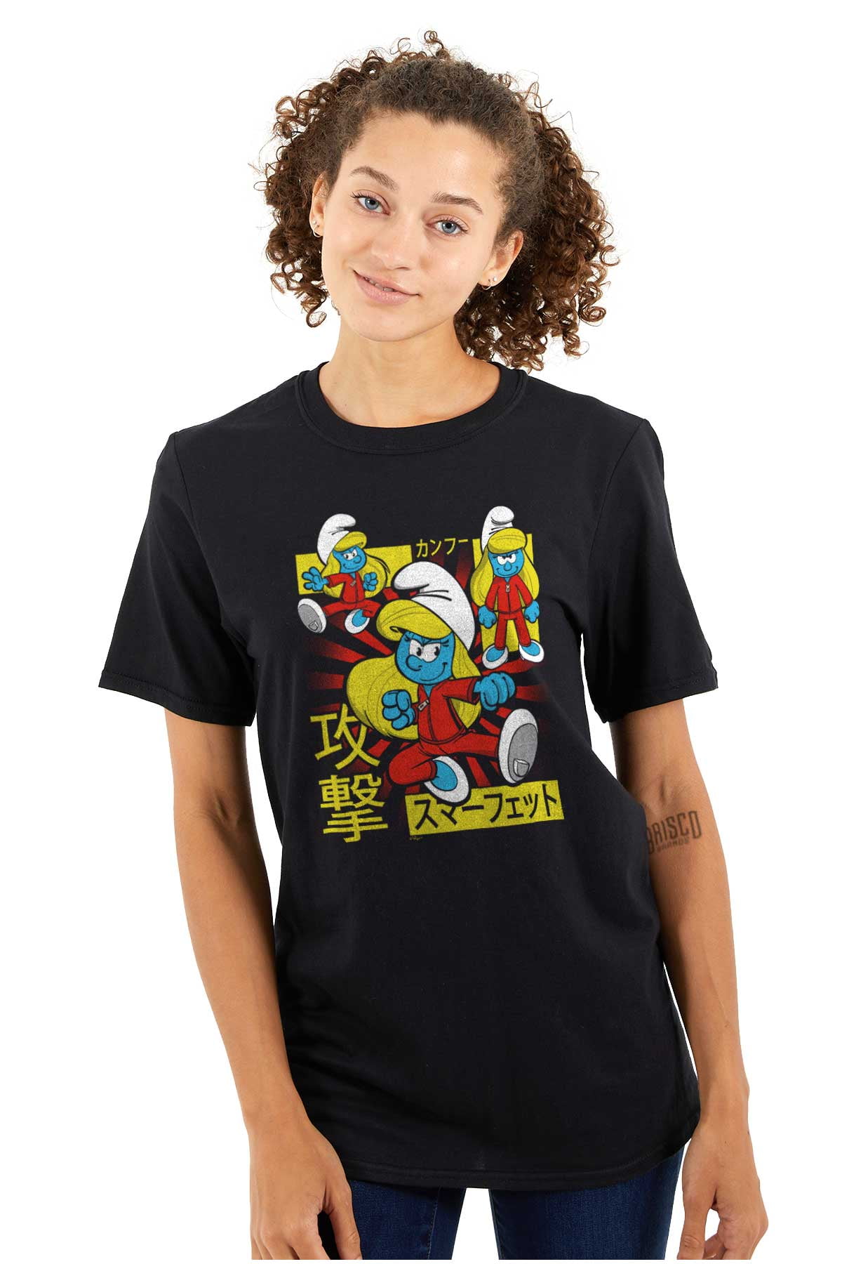 Smurfs Cute Kung Fu Smurfette Otaku Women Plus Size Graphic Tee Tees ...