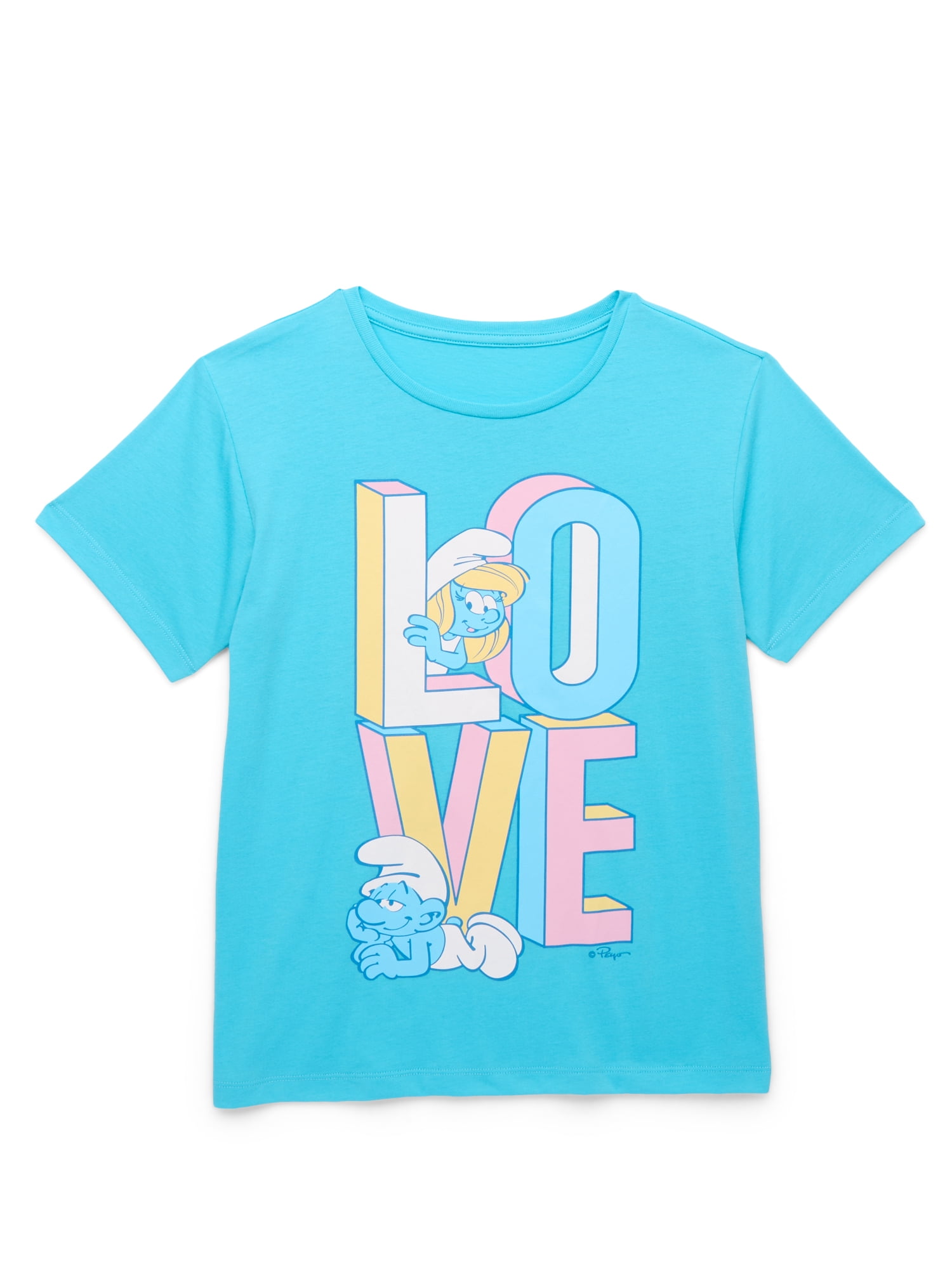 Smurfs Girls Graphic Tee, Sizes 4-16, Cotton Blend, Fun Style ...