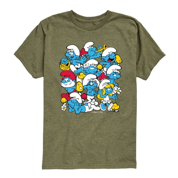 Smurfs - Group - Youth Boys Short Sleeve Graphic T-Shirt - Walmart.com