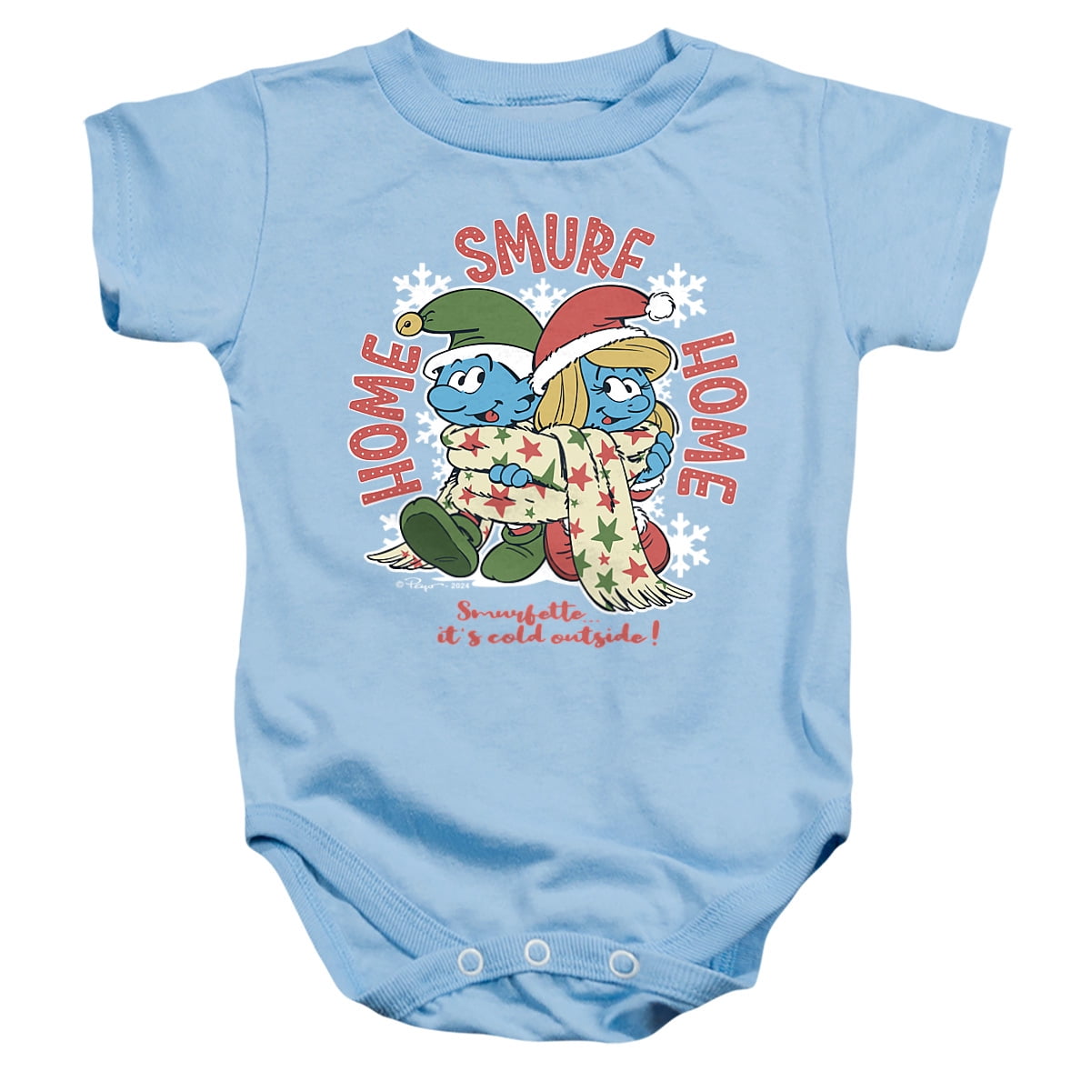 Smurfs Home Smurf Home, Christmas With Smurfette Unisex Infant Snap ...