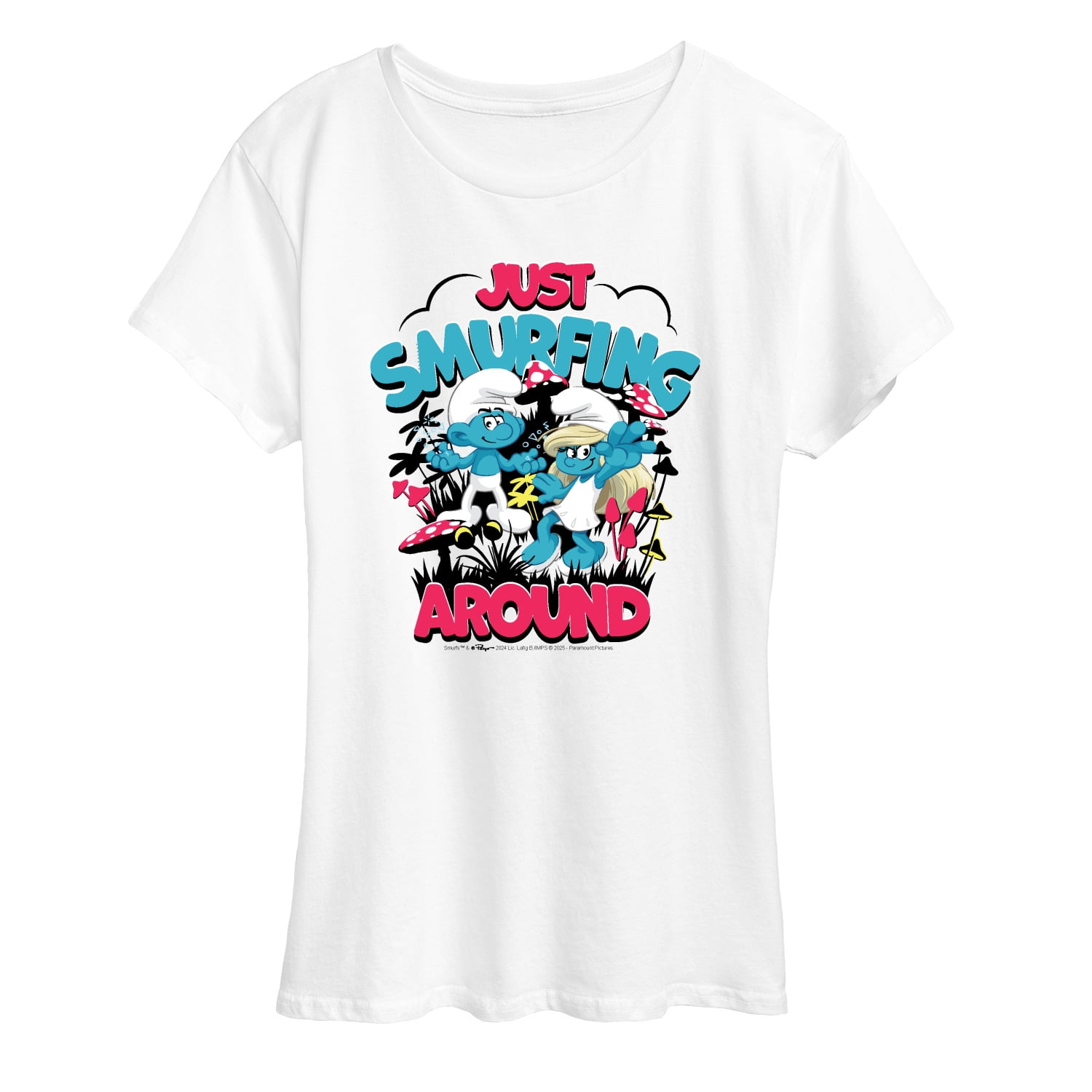 Smurfs - Just Smurfing Around - Women's Short Sleeve Graphic T-Shirt ...