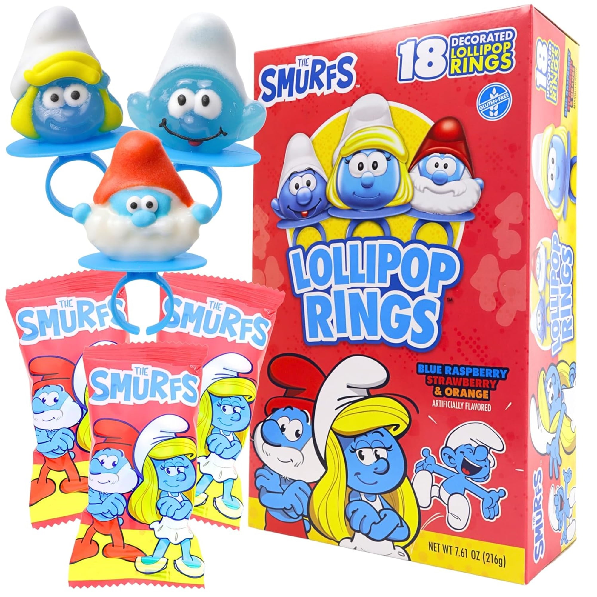 Imaginings 3's Smurfs Lollipop Rings, Birthday Party Favor Candy, 18 ...