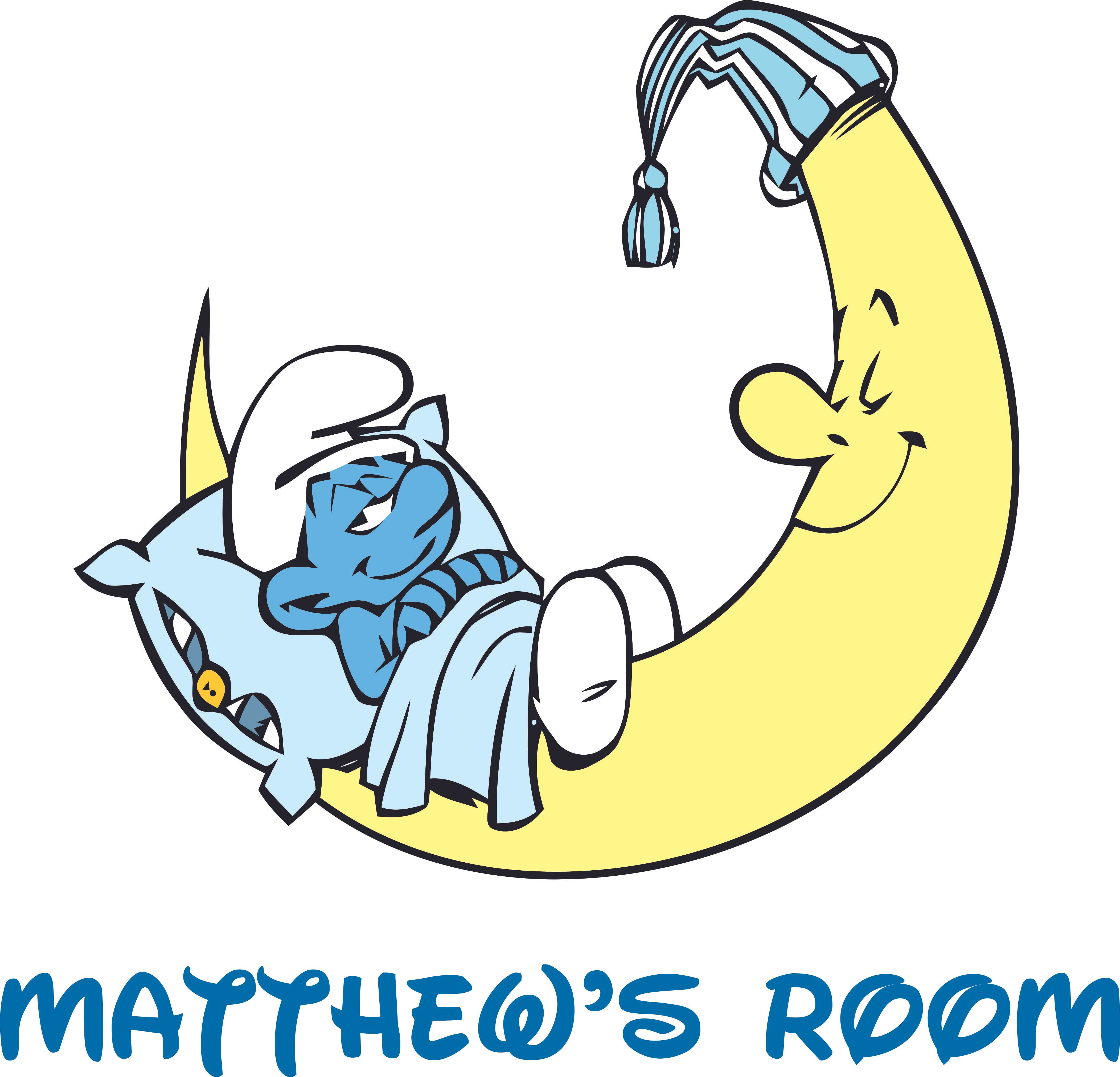 Smurfs Moon Good Night Sleep Cartoon Character Personalized Wall Decal ...