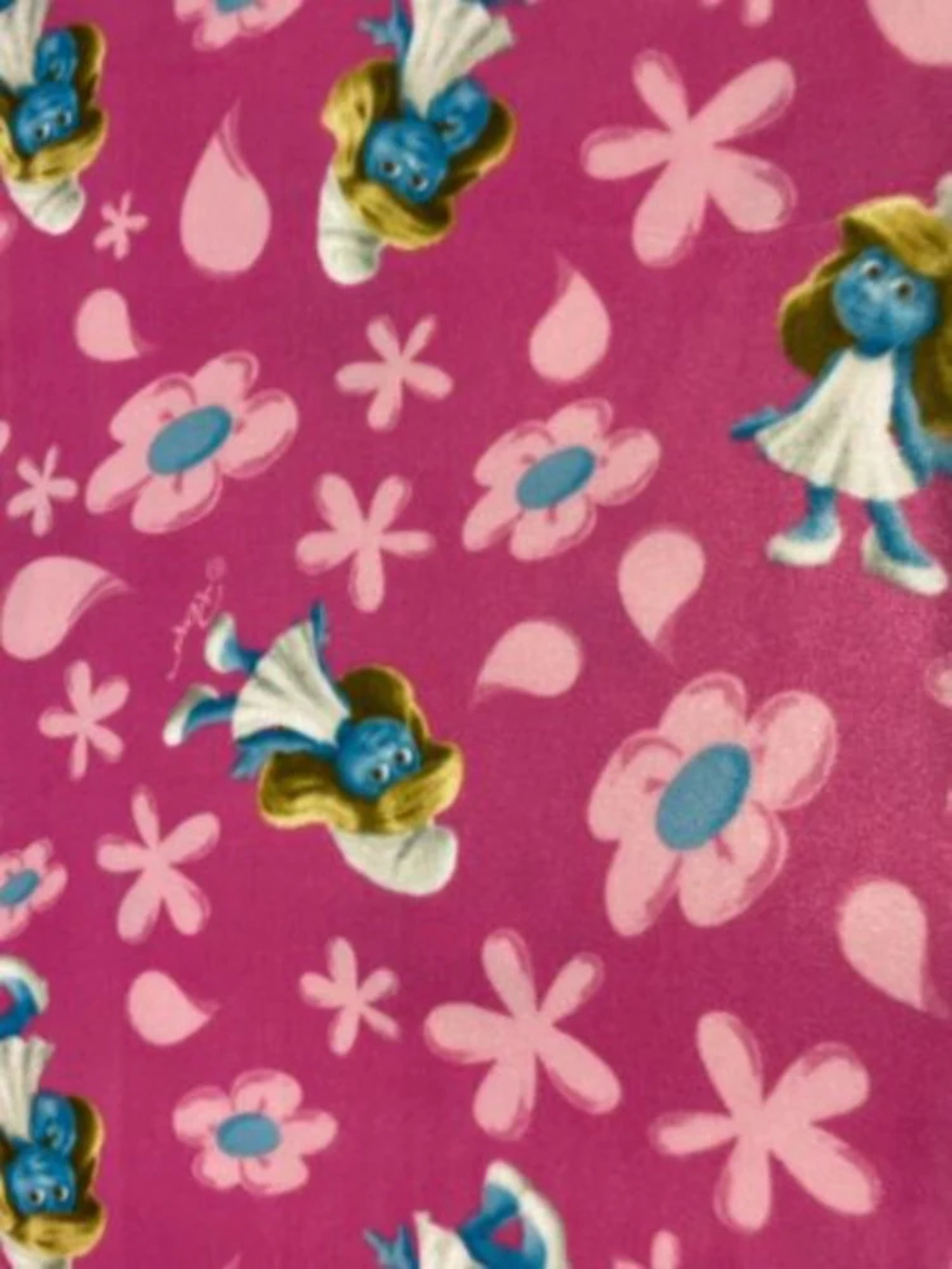 Smurfs Pink Fleece Fabric - Walmart.com