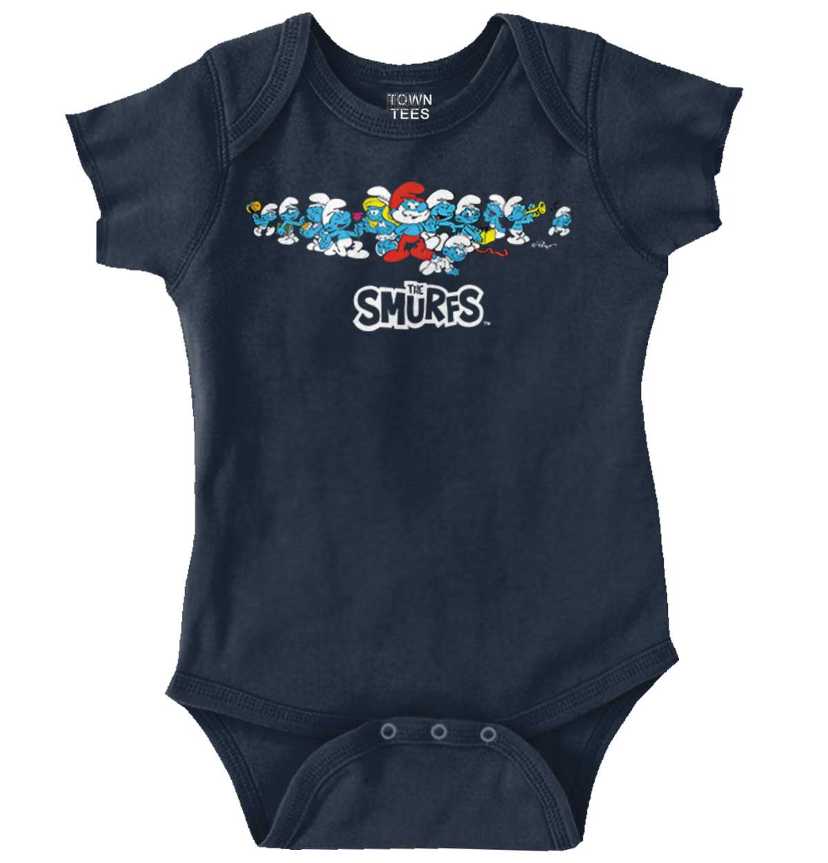 Smurfs Retro 80s Cartoon Characters Romper Boys or Girls Infant Baby ...